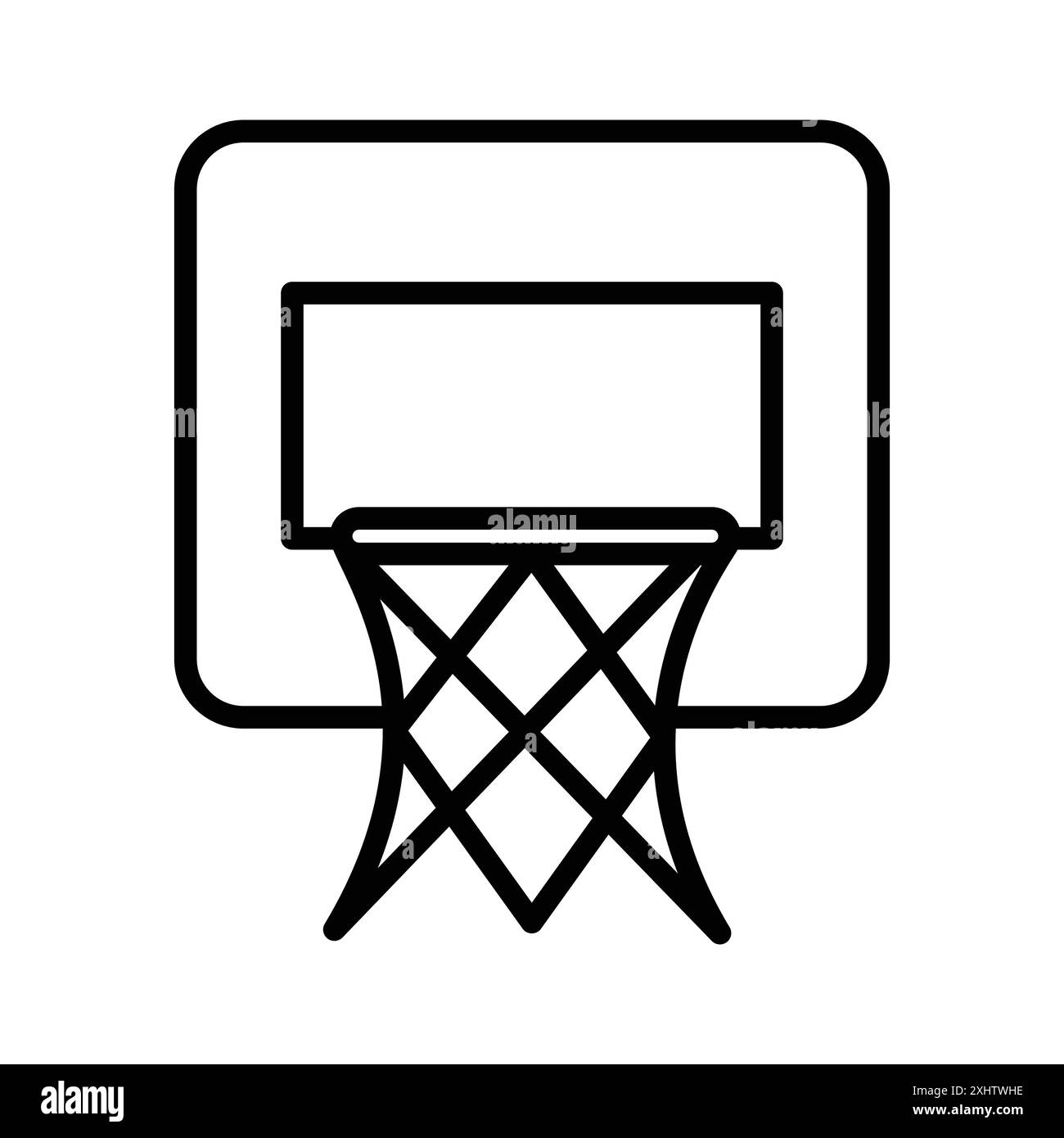 Basketball Hoop icon linear logo mark set collection in black and white ...