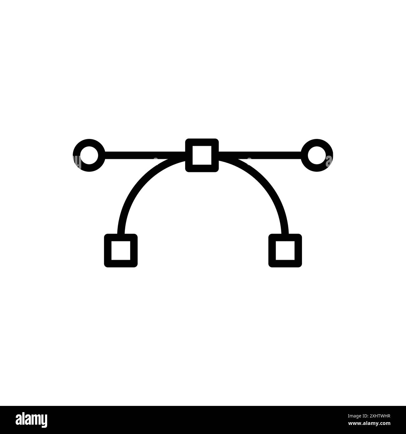 Bezier curve icon linear logo mark set collection in black and white for web Stock Vector Image ...