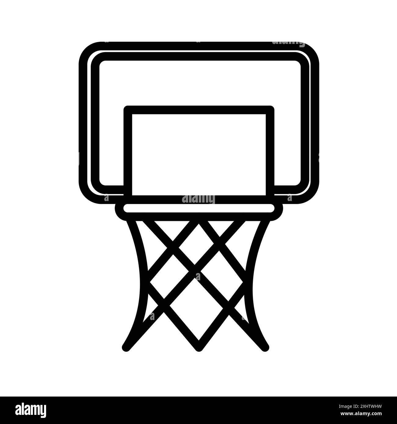 Basketball hoop icon (2) linear logo mark set collection in black and ...