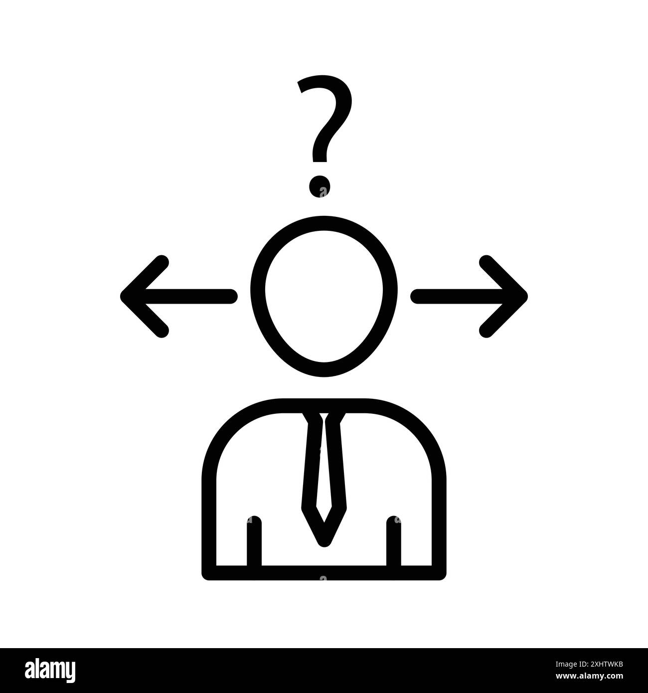 Business Decision Confusion Icon linear logo mark set collection in ...