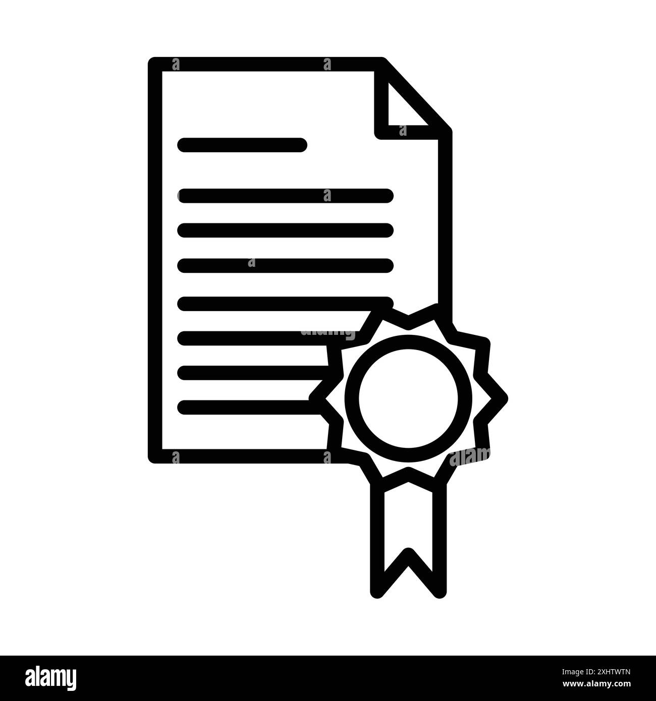 certificate icon (2) linear logo mark set collection in black and white for web Stock Vector ...