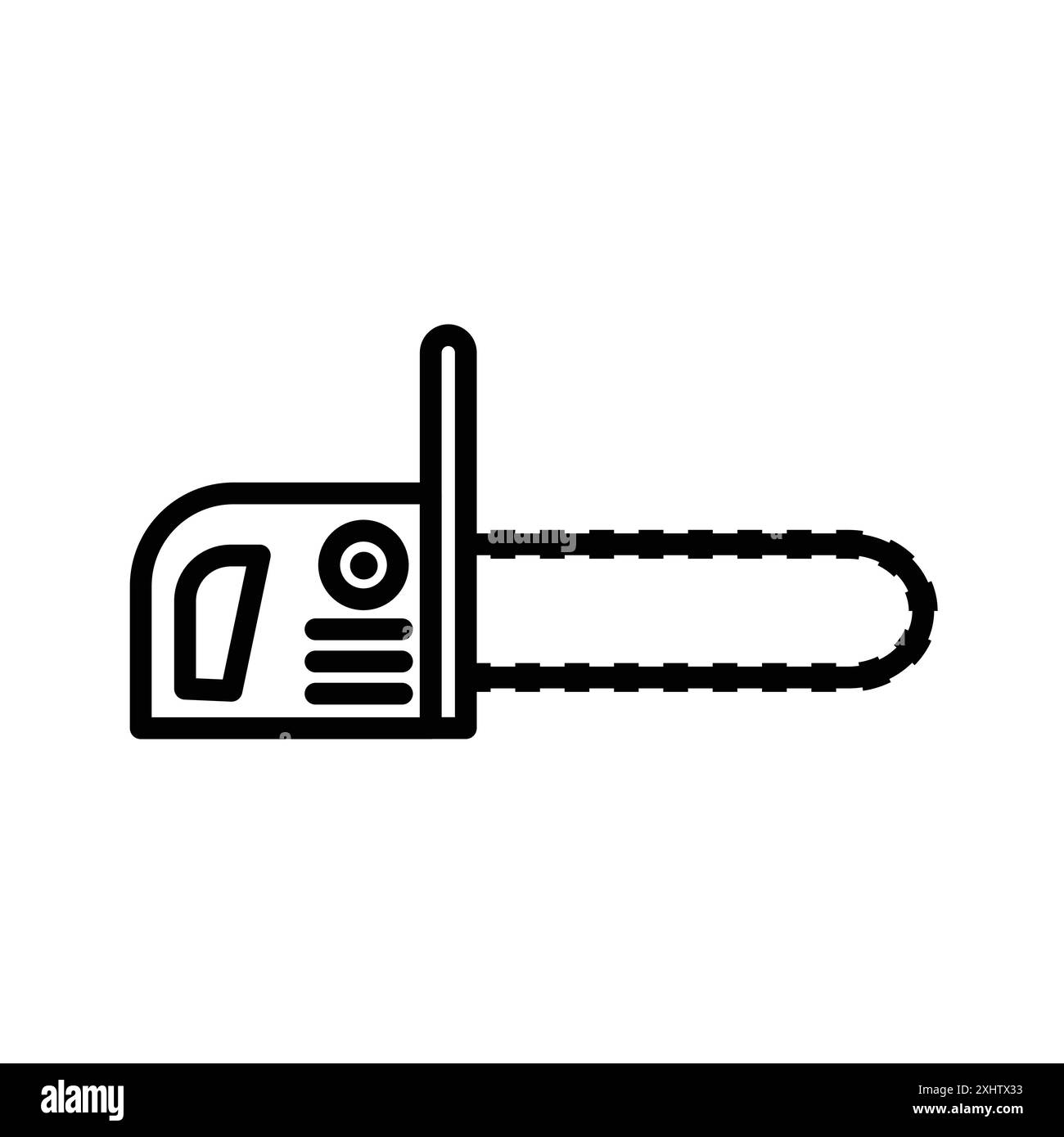 Chainsaw icon linear logo mark set collection in black and white for ...