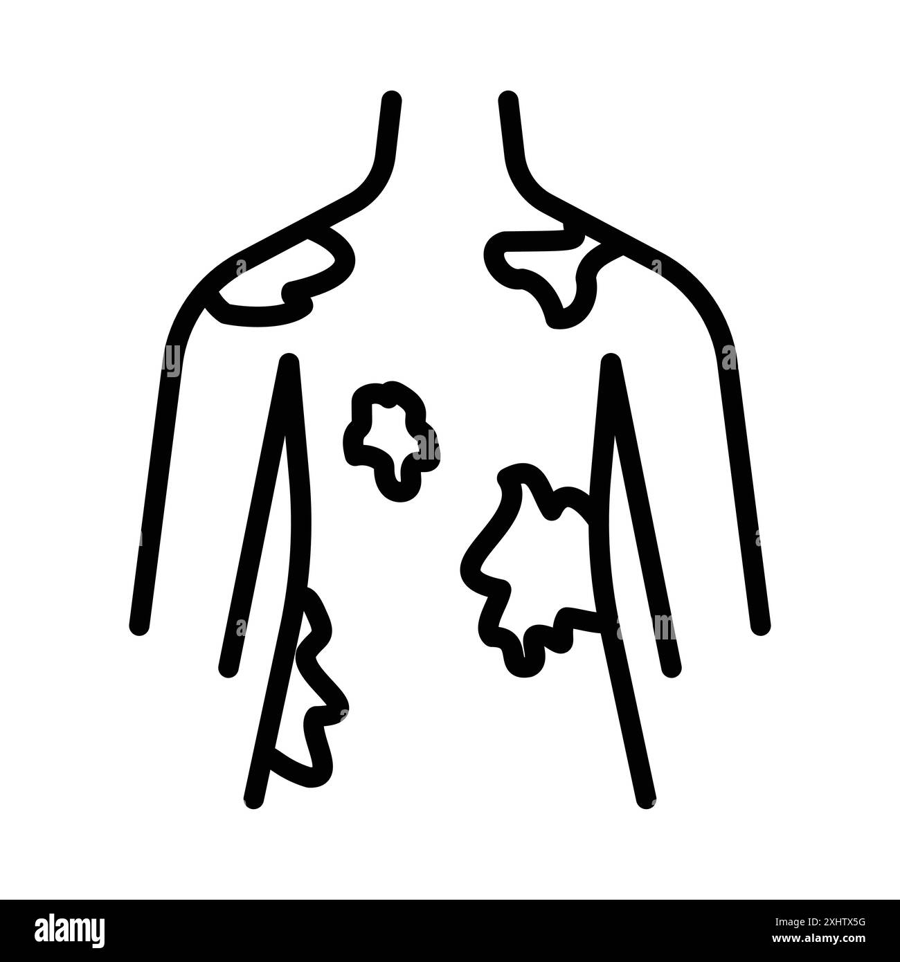 Contact Dermatitis icon linear logo mark set collection in black and ...