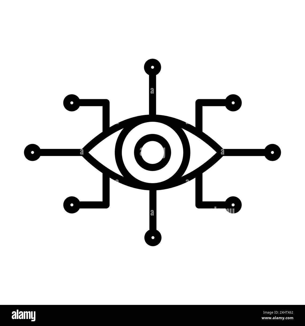 Bionic eye icon linear logo mark set collection in black and white for web Stock Vector Image ...