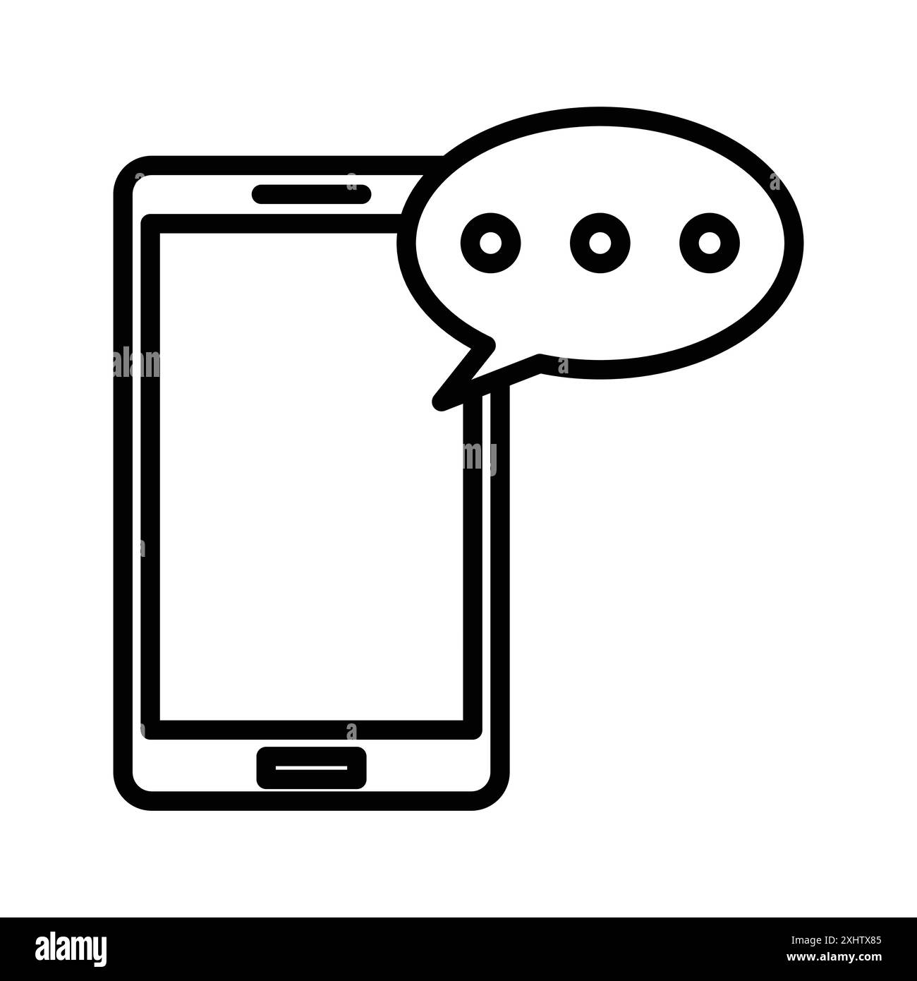 Chatting Message On Mobile Phone Icon Linear Logo Mark Set Collection In Black And White For Web