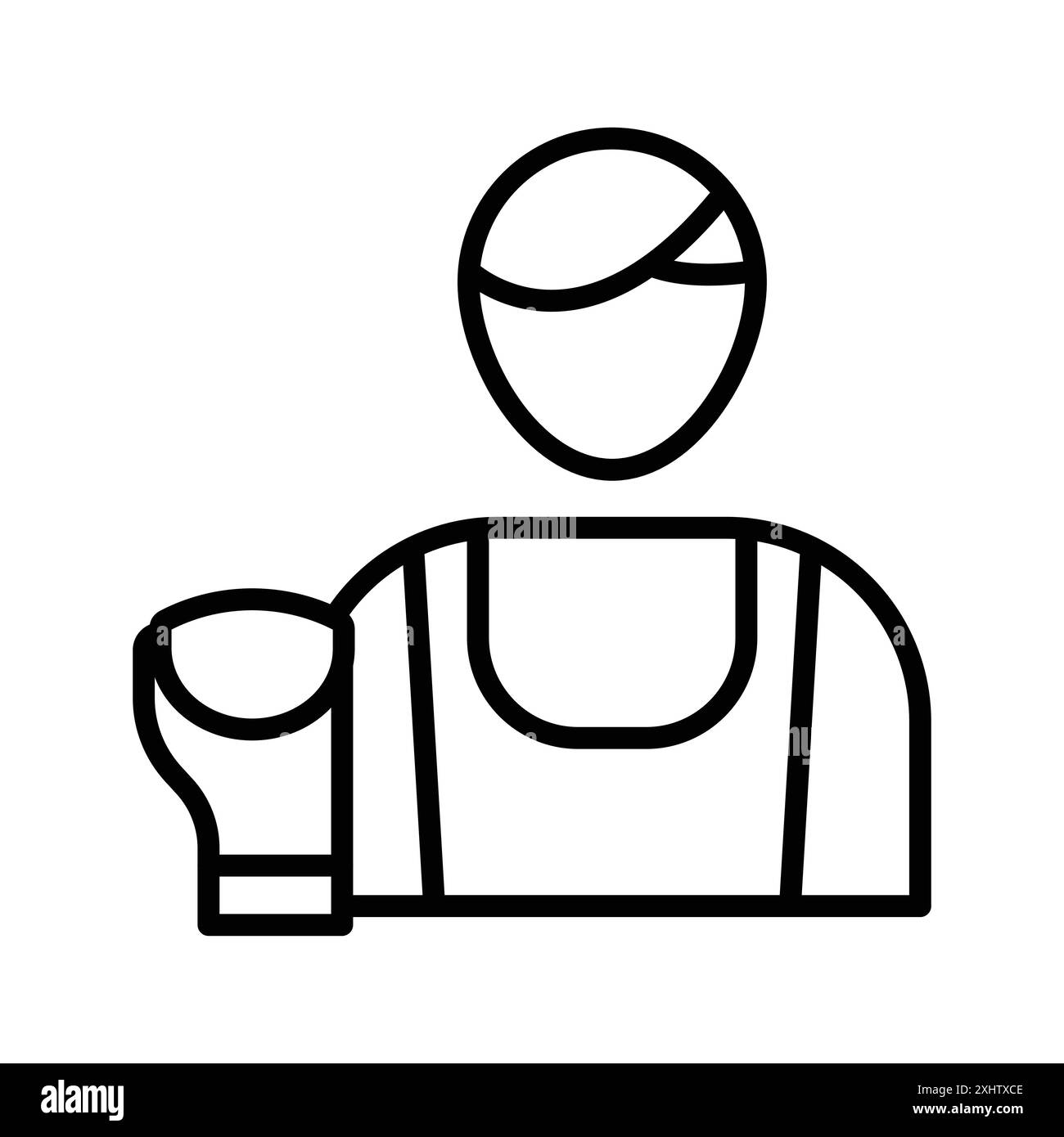 Boxer Woman Icon linear logo mark set collection in black and white for web Stock Vector Image ...