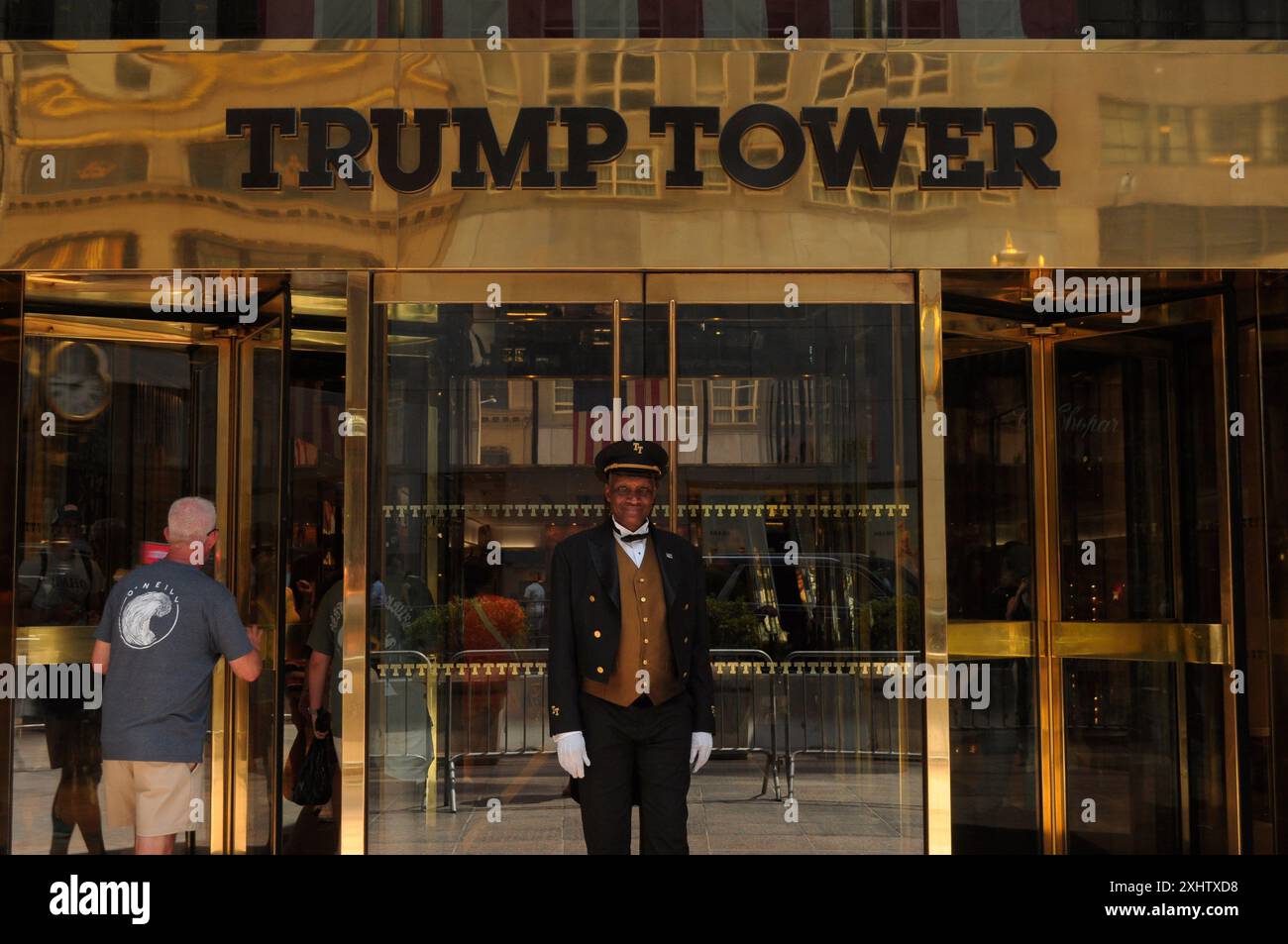 New York, United States. 15th July, 2024. A doorman is seen in front of ...