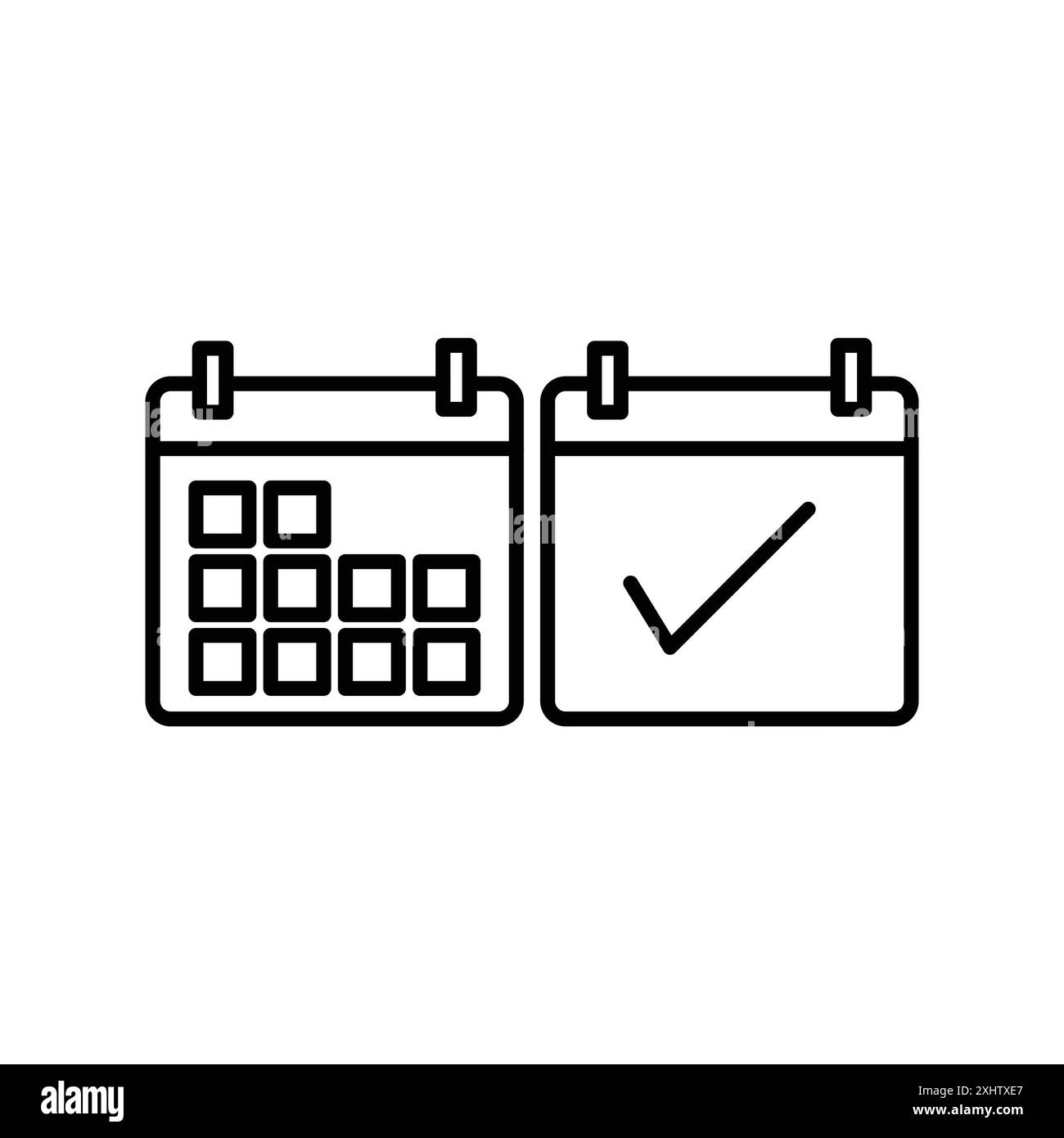 Calendar icon linear logo mark set collection in black and white for web Stock Vector Image ...