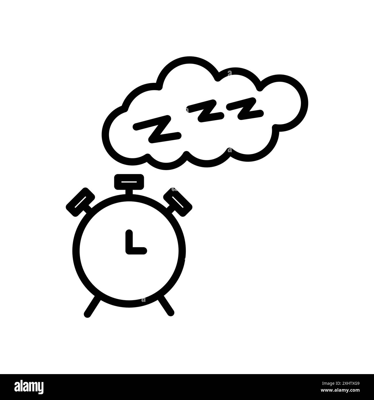 Alarm snooze icon linear logo mark set collection in black and white ...