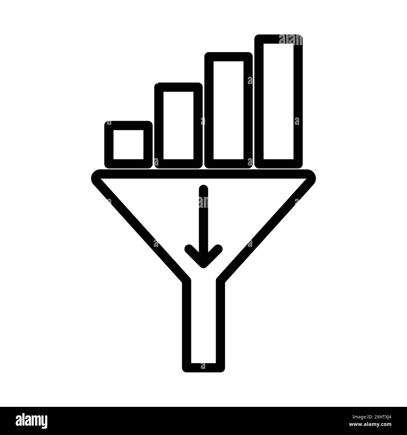 Data filtering icon linear logo mark set collection in black and white ...