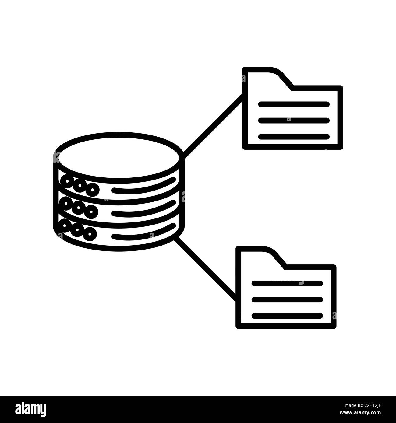 Data storage icon linear logo mark set collection in black and white ...