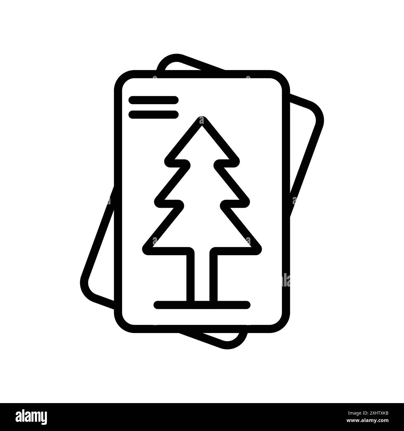Christmas invitation card icon linear logo mark set collection in black ...