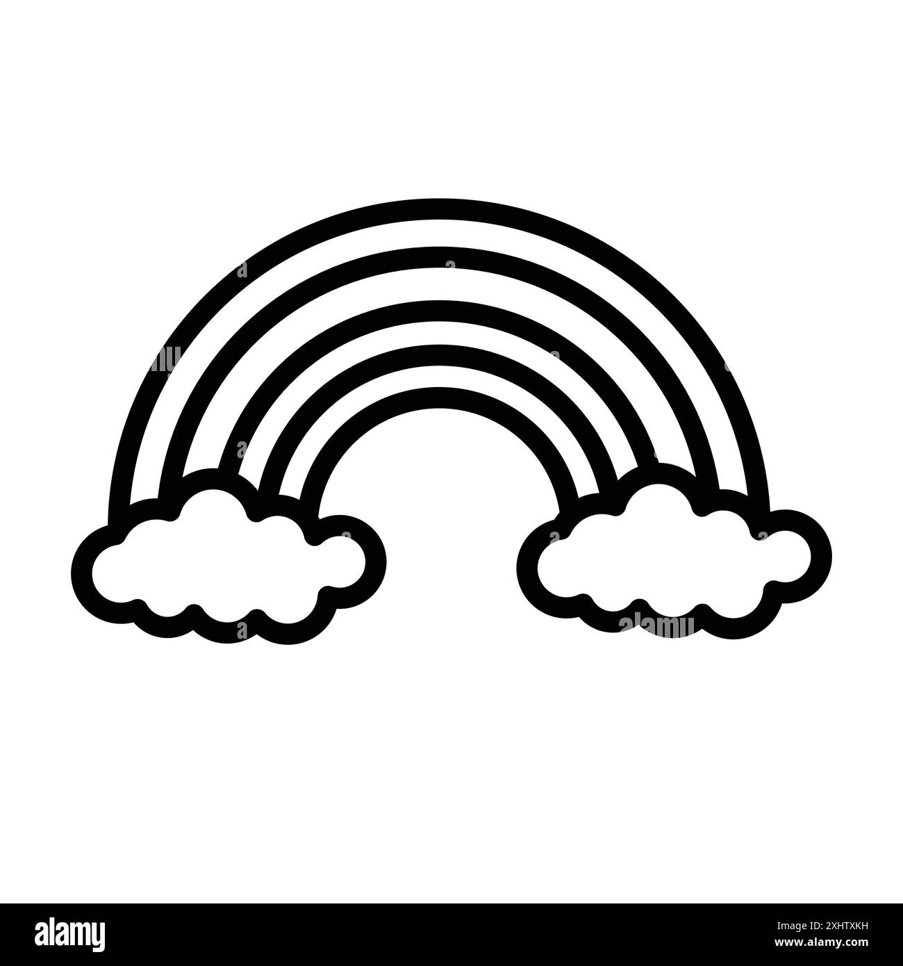 Cloud rainbow icon linear logo mark set collection in black and white for web Stock Vector Image ...