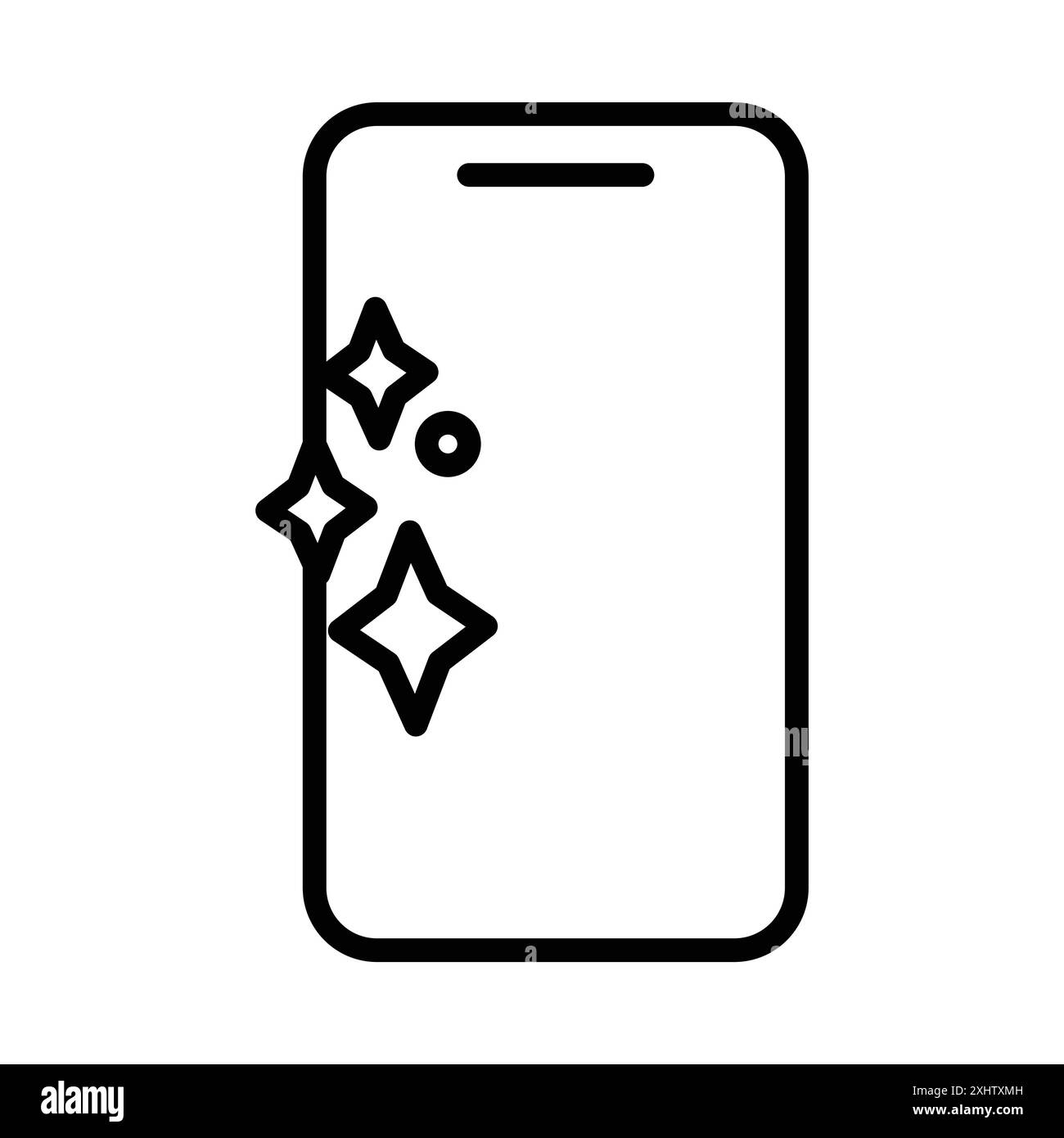 clean phone glass icon linear logo mark set collection in black and ...