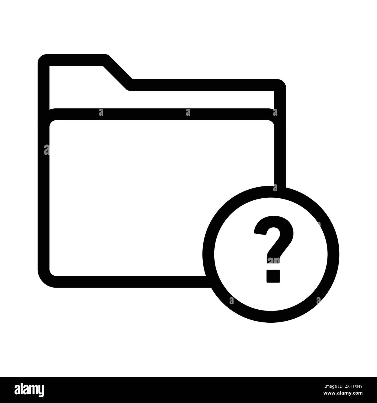 Folder with questionmark icon linear logo mark set collection in black ...