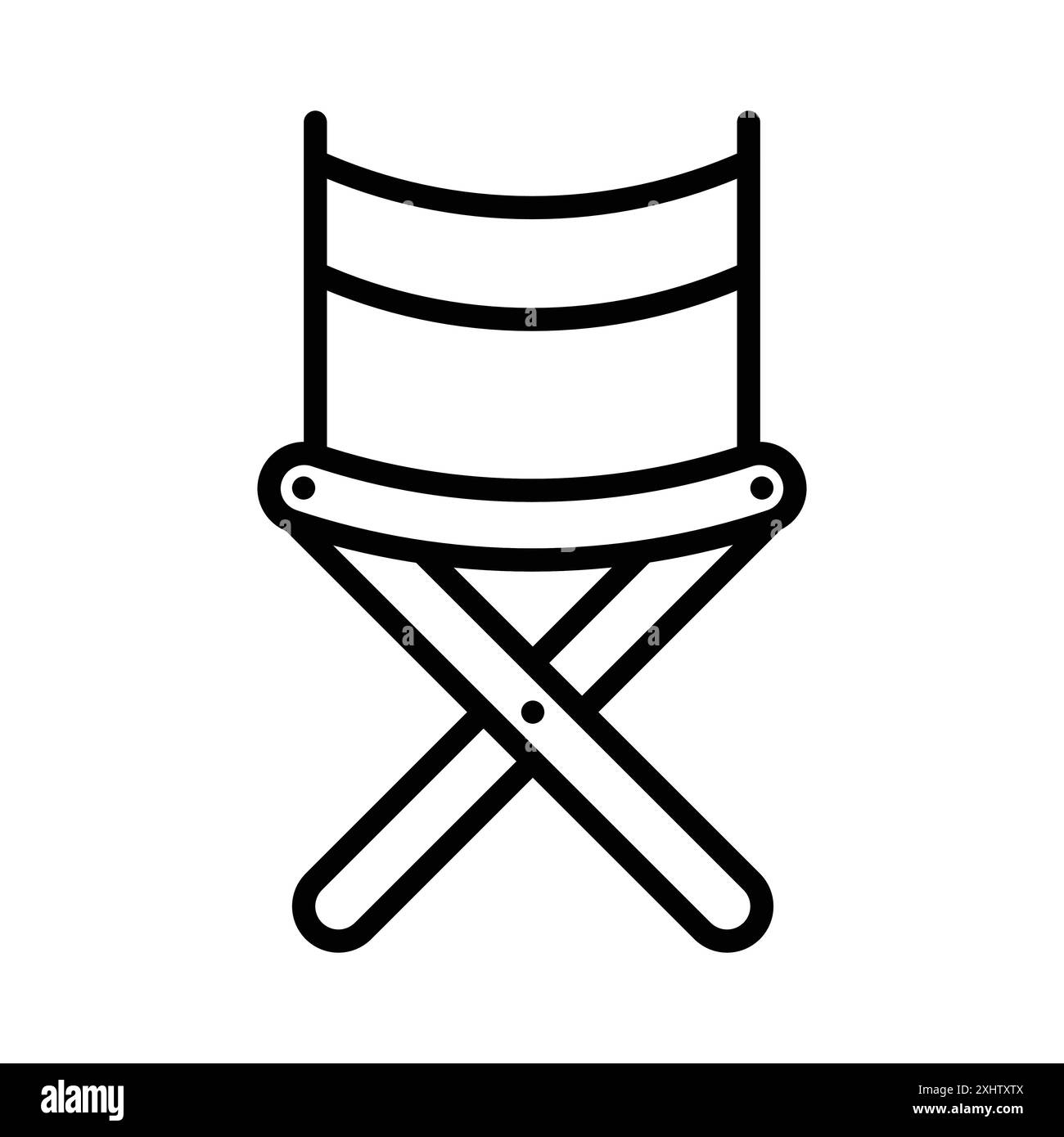 folding chair icon linear logo mark set collection in black and white ...