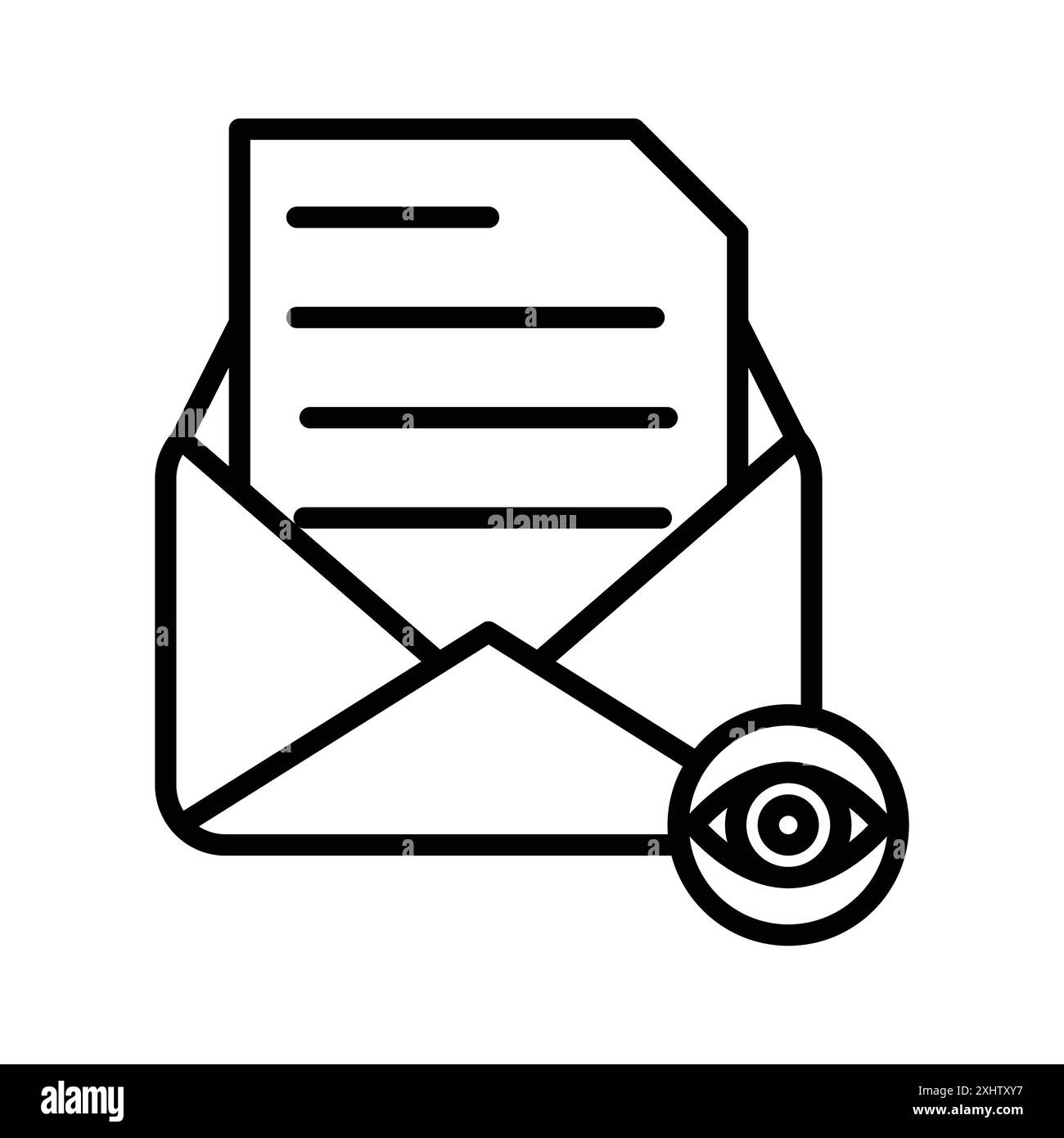 Email View Icon linear logo mark set collection in black and white for ...