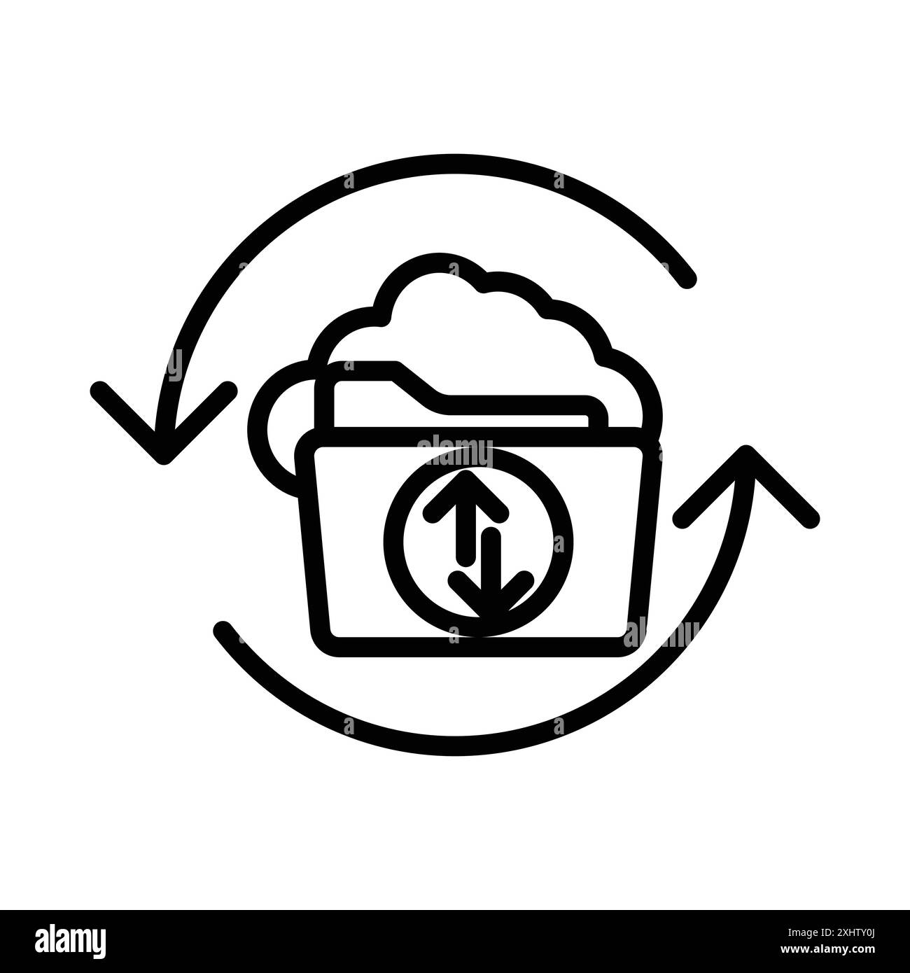 Data Recovery icon linear logo mark set collection in black and white ...