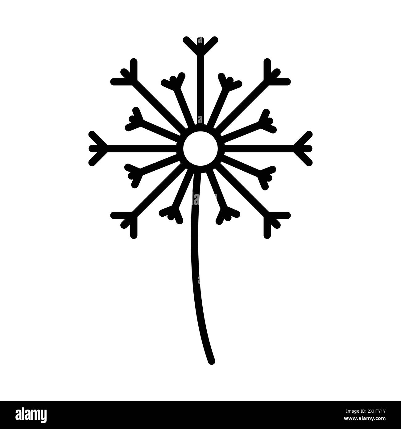 dandelion icon linear logo mark set collection in black and white for ...