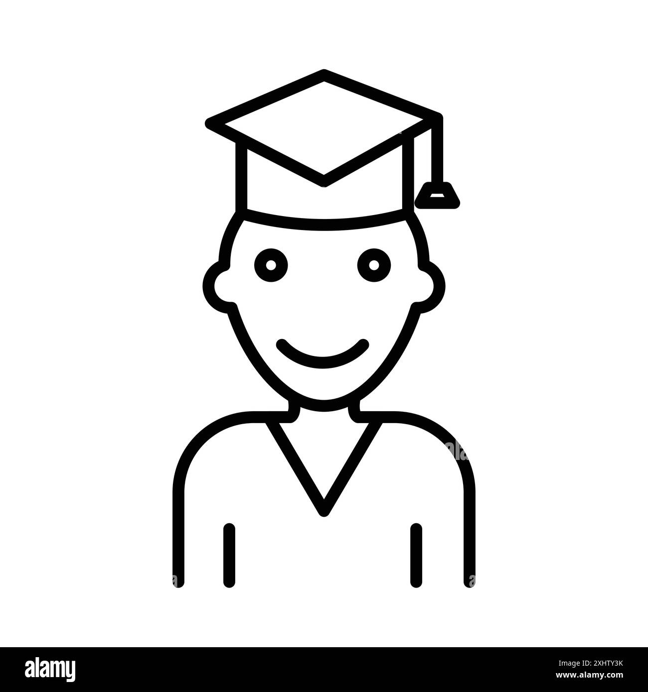 Graduation icon linear logo mark set collection in black and white for ...