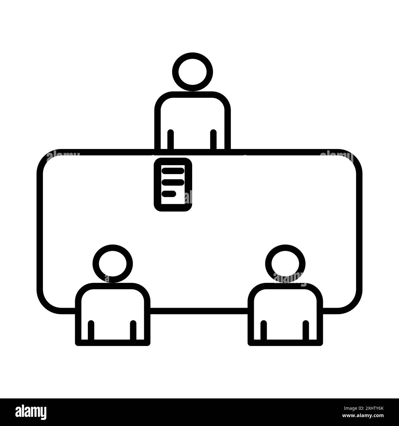 Job interview icon linear logo mark set collection in black and white ...