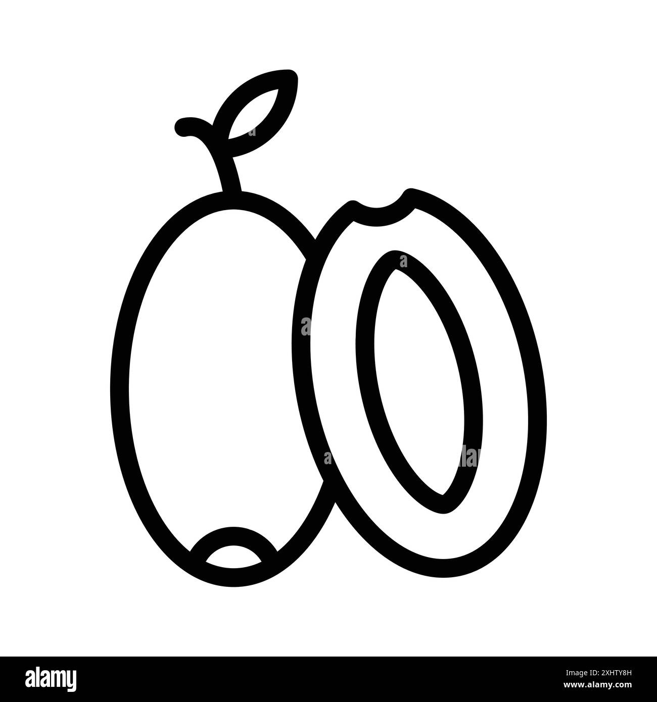 Jujube icon linear logo mark set collection in black and white for web ...