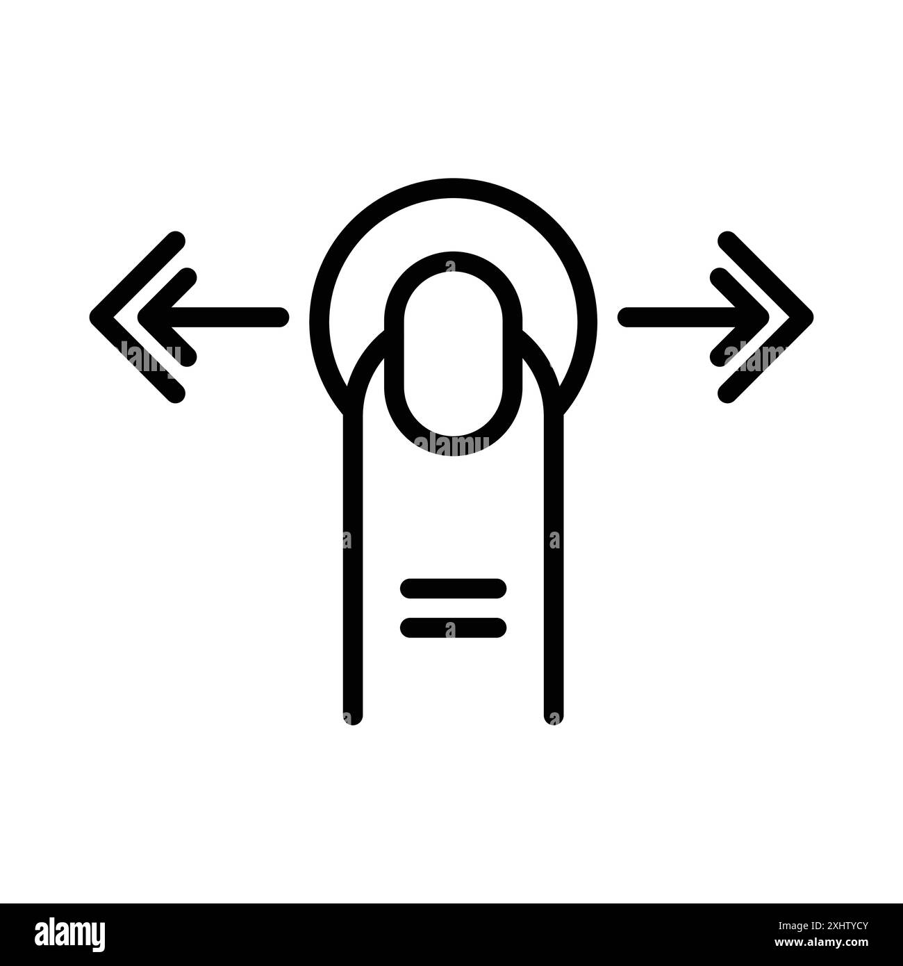 Horizontal swipe Flick Icon linear logo mark set collection in black ...