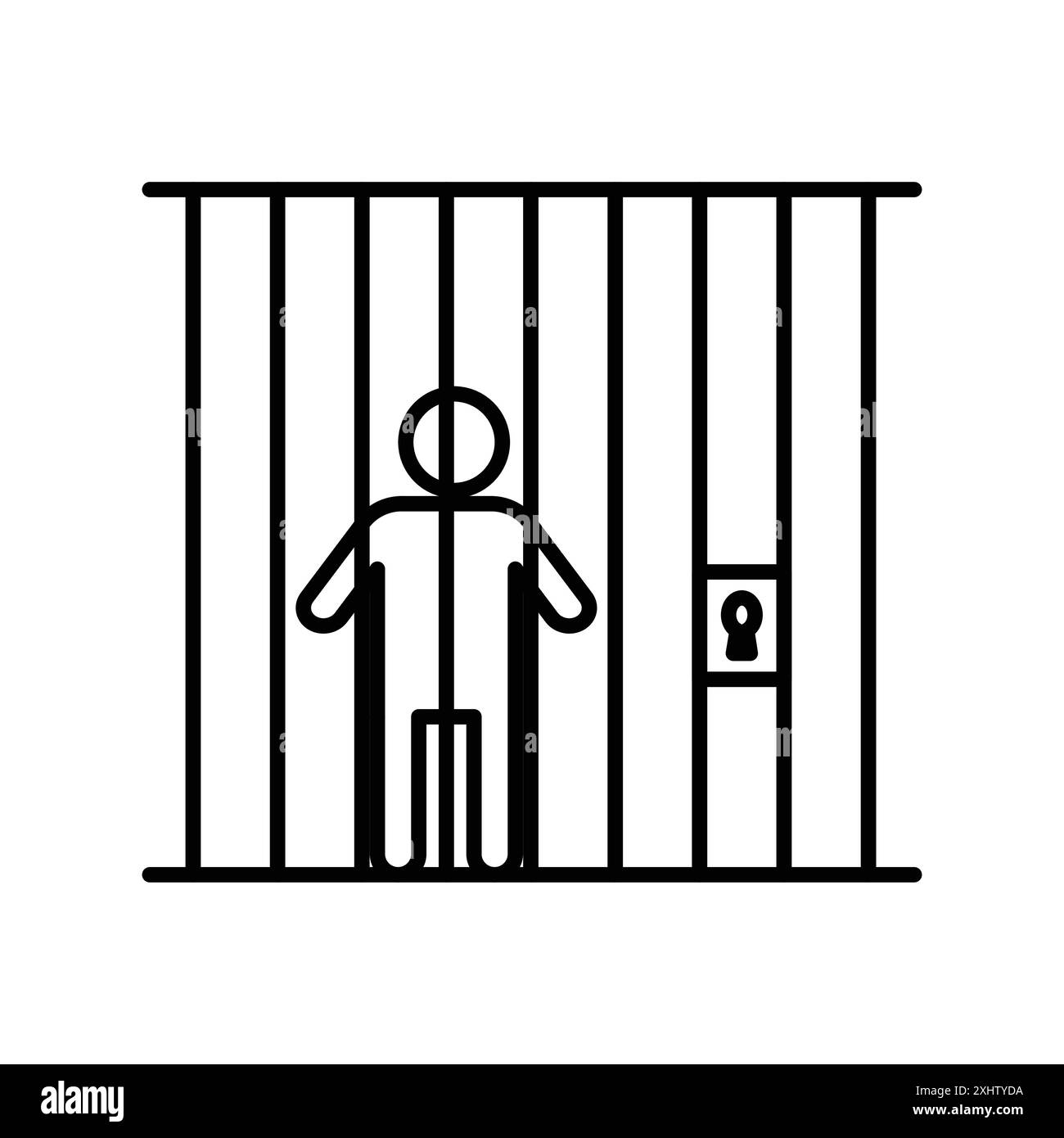 jail criminal prisioner icon linear logo mark set collection in black ...