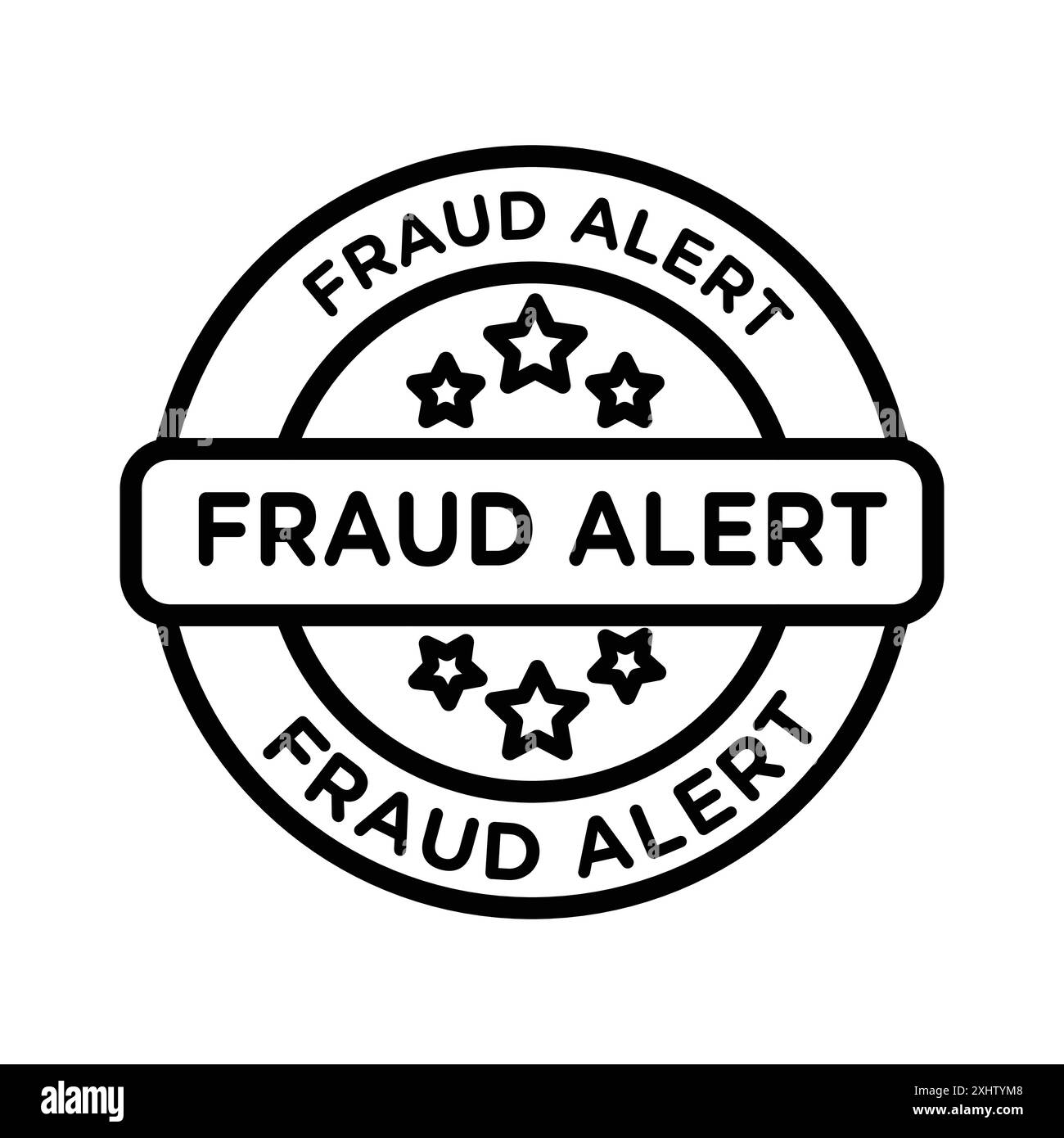 Fraud Alert icon linear logo mark set collection in black and white for ...