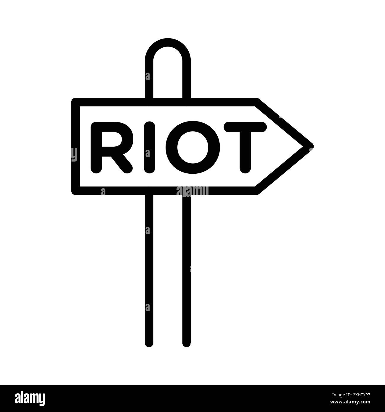 Riot sign icon linear logo mark set collection in black and white for ...