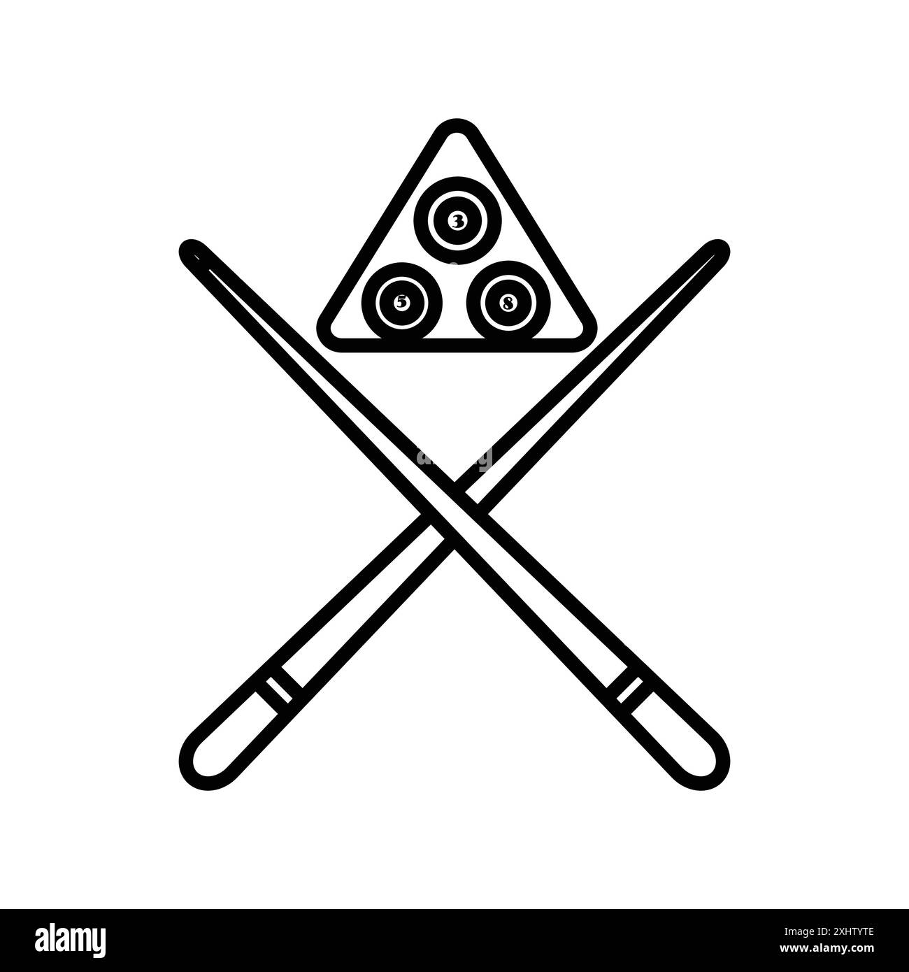 Snooker icon linear logo mark set collection in black and white for web ...