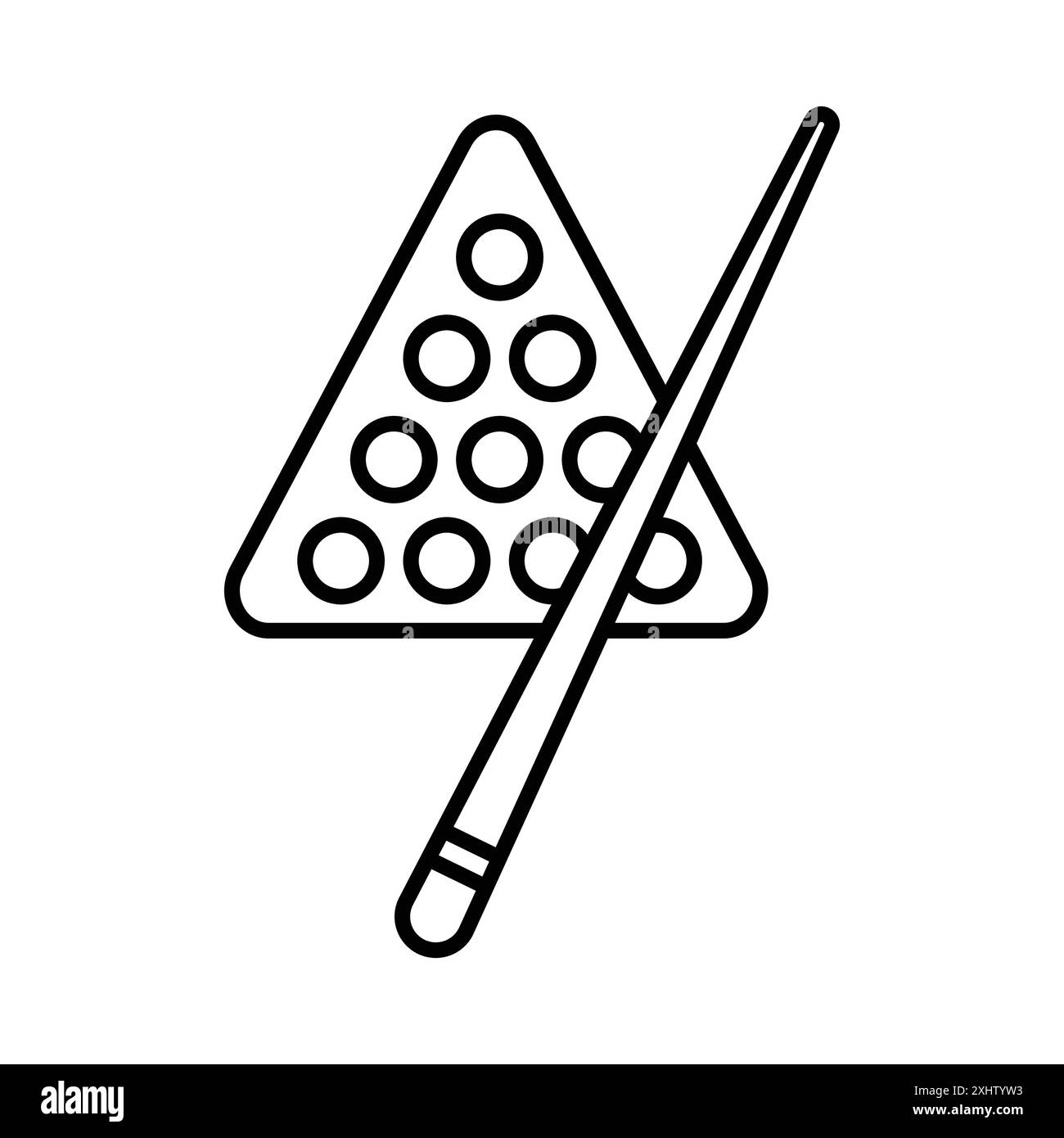 Snooker ball icon linear logo mark set collection in black and white ...