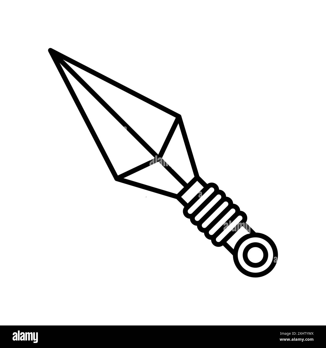 Kunai icon linear logo mark set collection in black and white for web ...