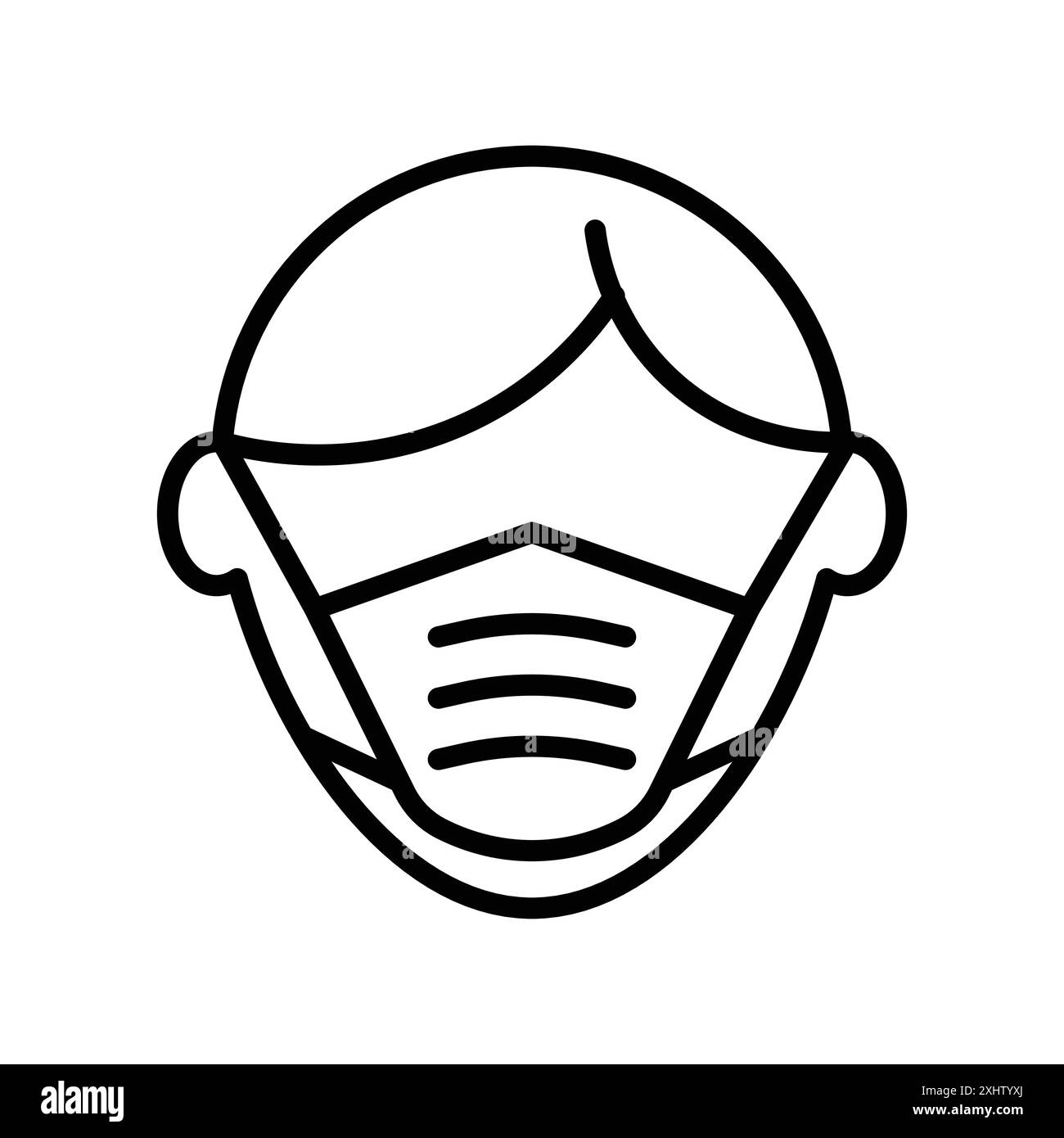 Man face with mask icon linear logo mark set collection in black and ...
