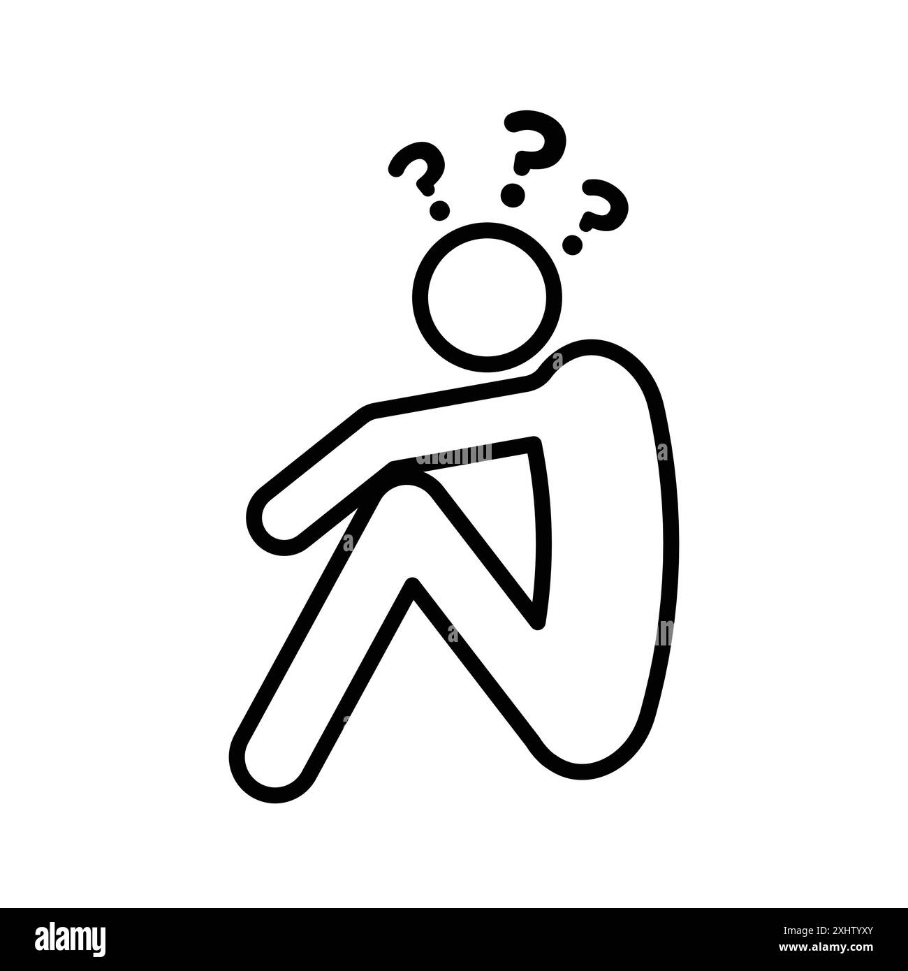 Depression icon linear logo mark set collection in black and white for ...