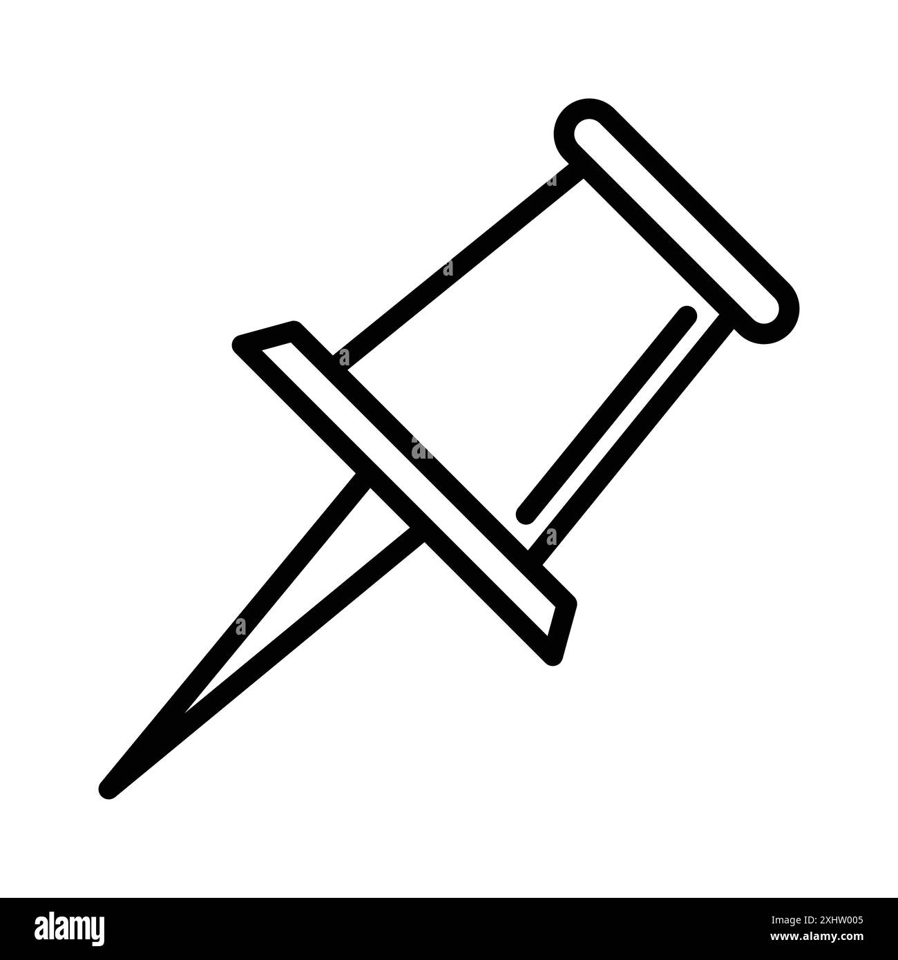 sticky pin icon linear logo mark set collection in black and white for ...