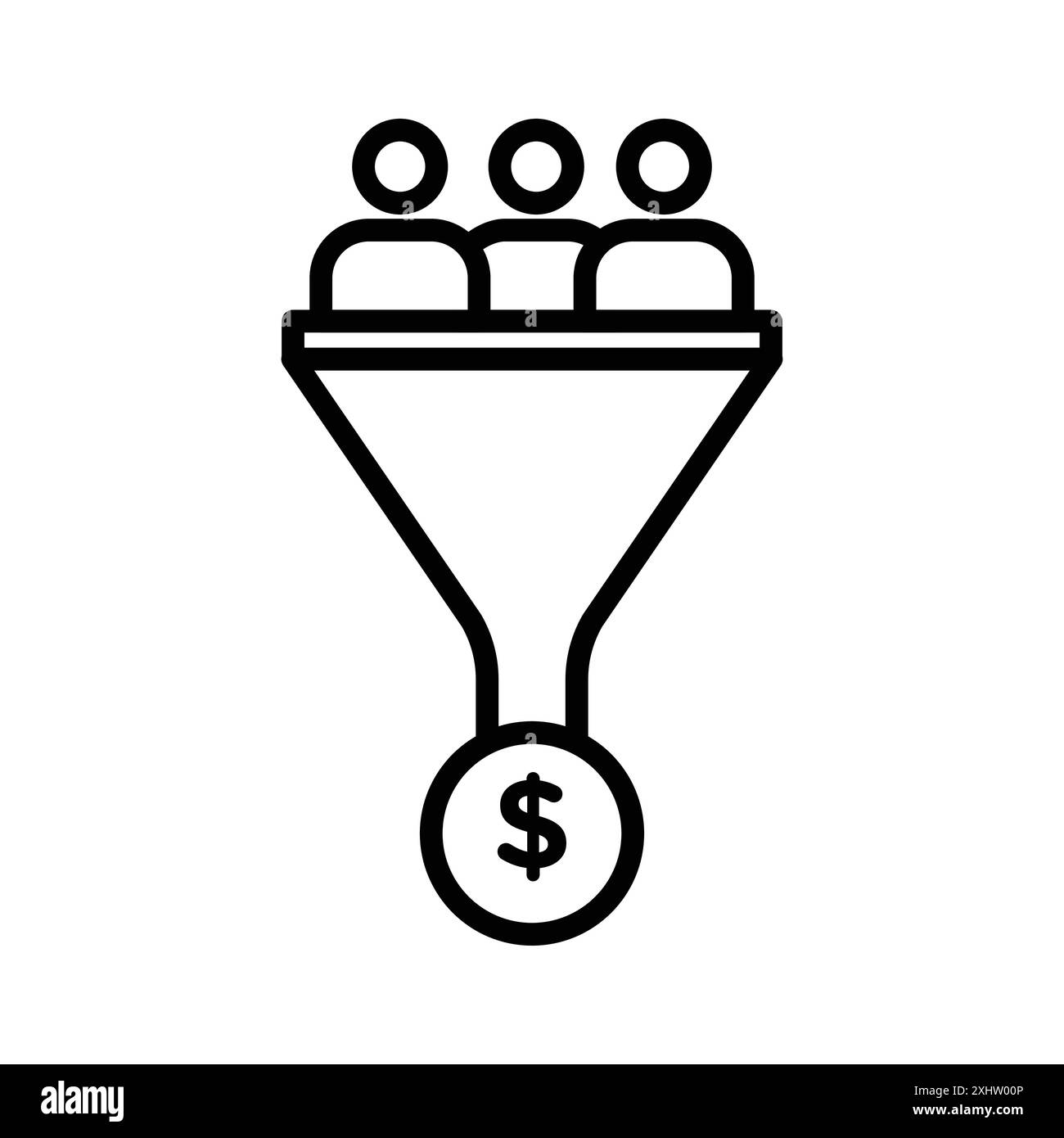 lead conversion icon linear logo mark set collection in black and white ...