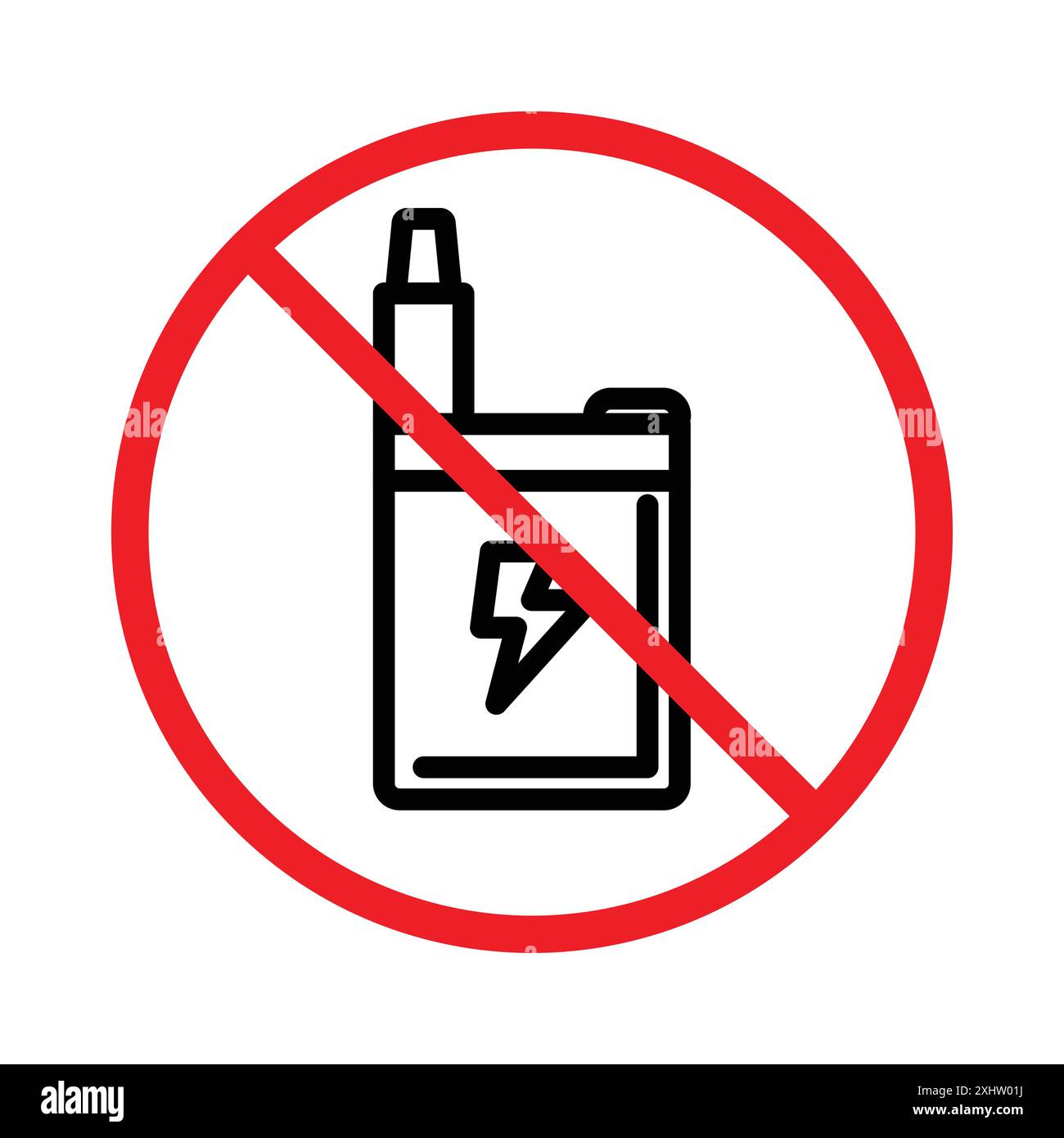 No Electronic Vaping icon linear logo mark set collection in black and ...