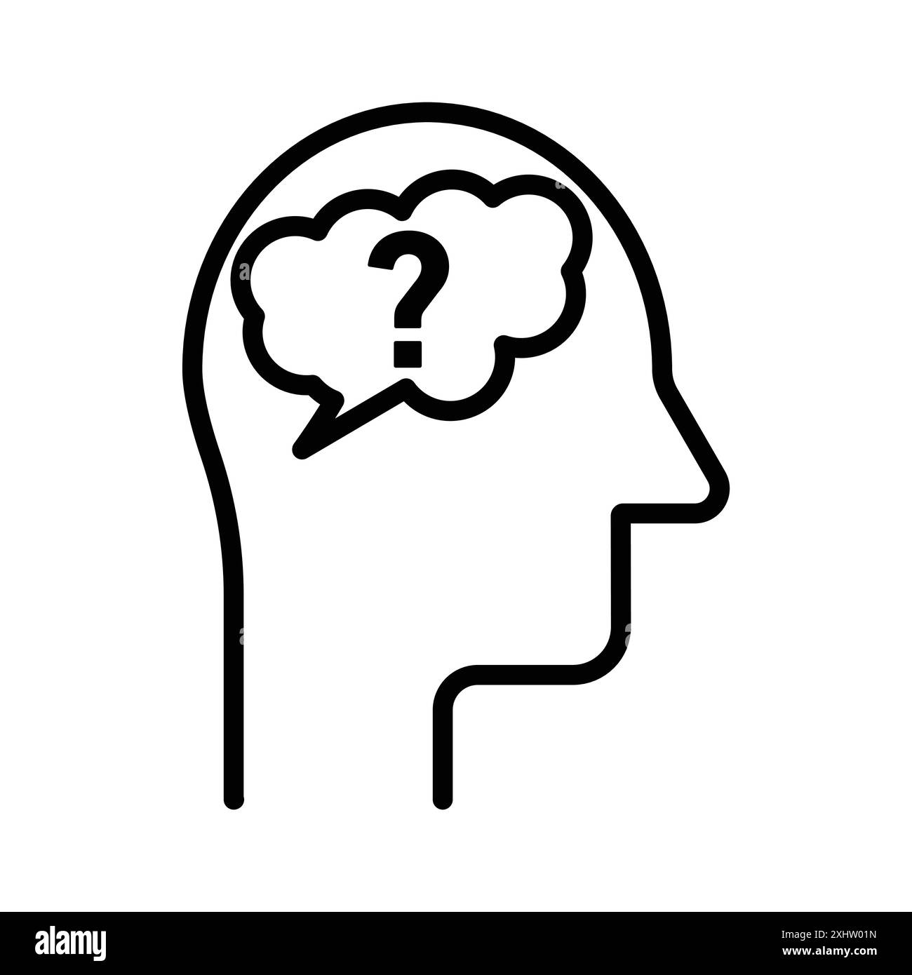 Thinking icon linear logo mark set collection in black and white for ...