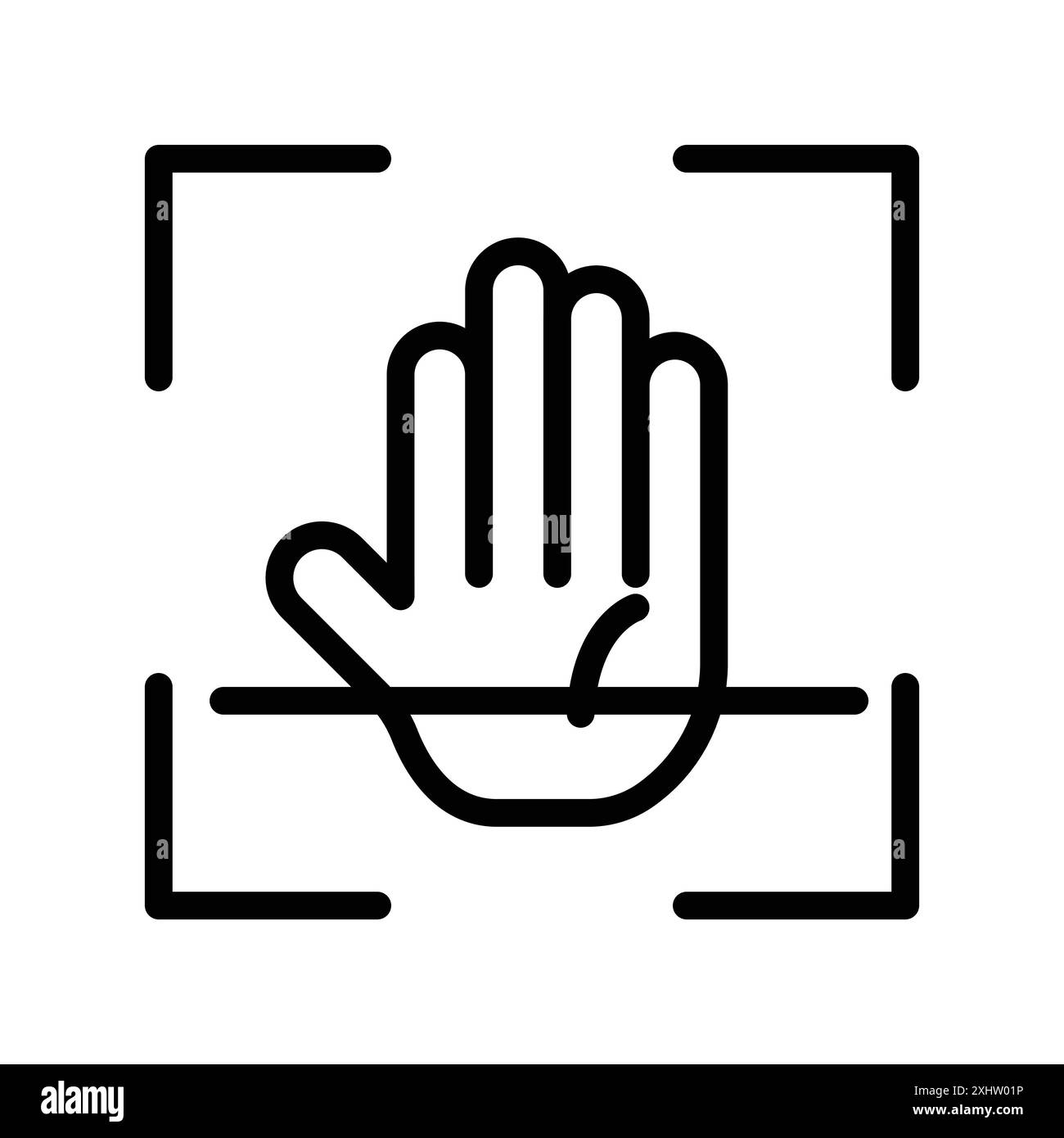 Hand scan icon linear logo mark set collection in black and white for web Stock Vector Image ...