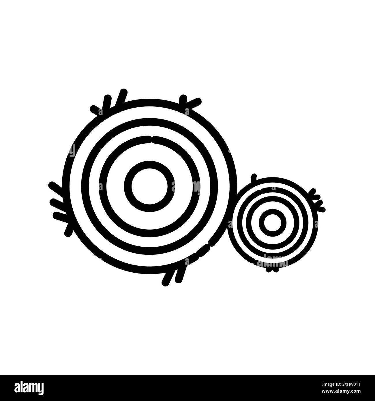 Hay bale icon linear logo mark set collection in black and white for web Stock Vector Image ...