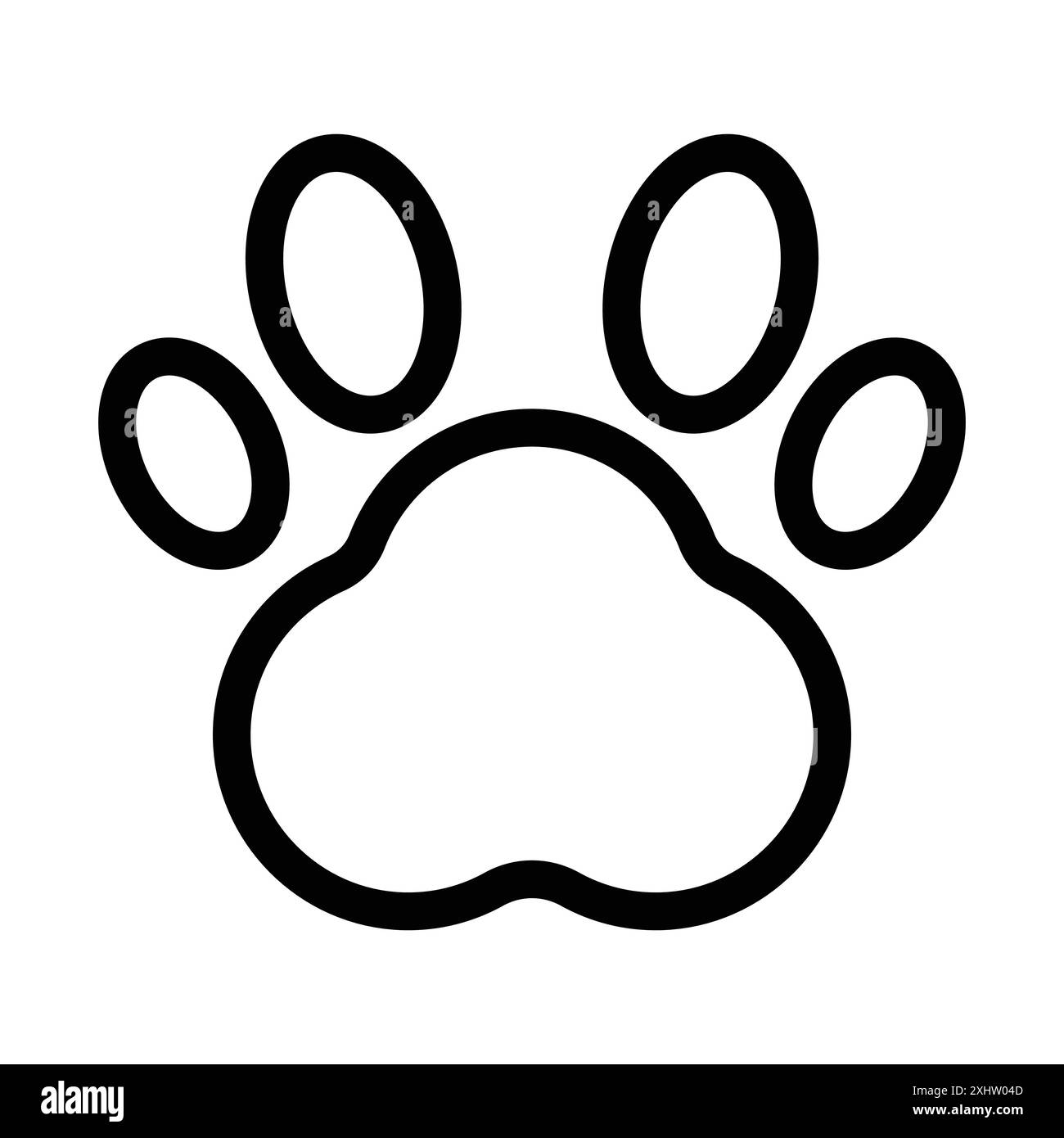 Paw Print icon linear logo mark set collection in black and white for ...
