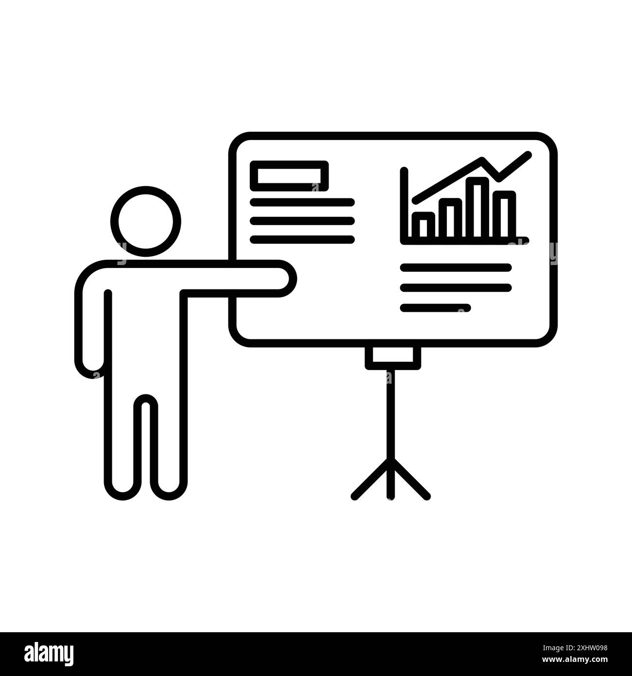 Presentation icon linear logo mark set collection in black and white ...