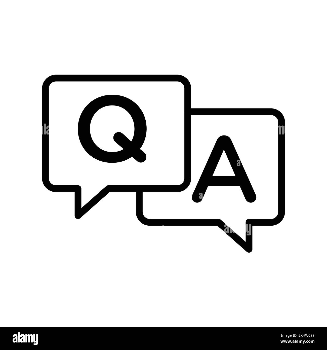 Questions And Answers Icon Linear Logo Mark Set Collection In Black And White For Web Stock