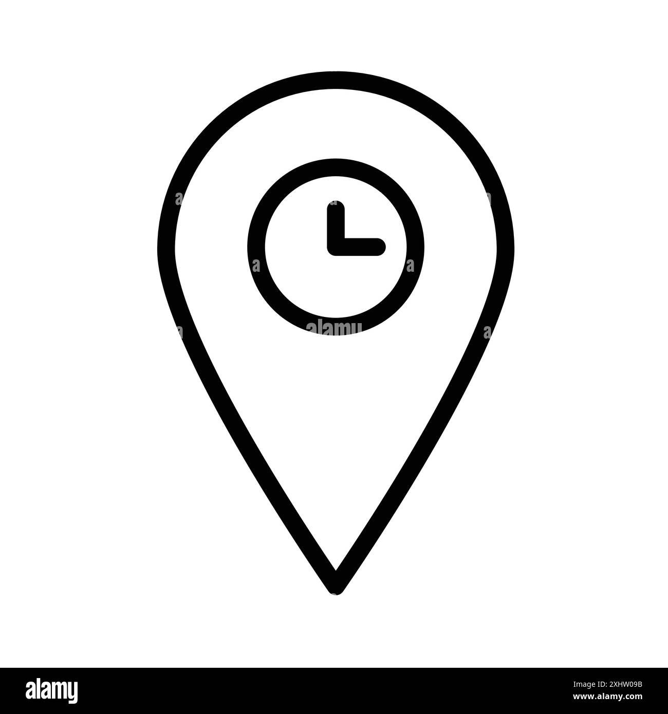 Real time location icon linear logo mark set collection in black and white for web Stock Vector ...