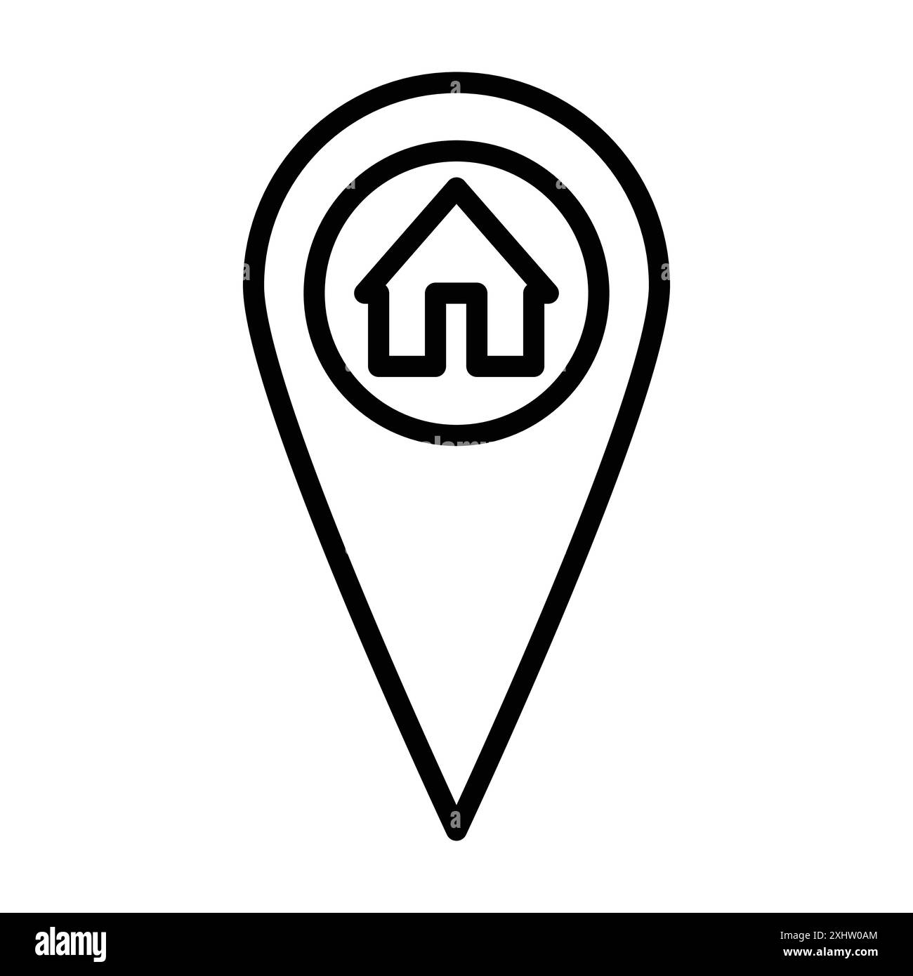 Home Address icon linear logo mark set collection in black and white ...