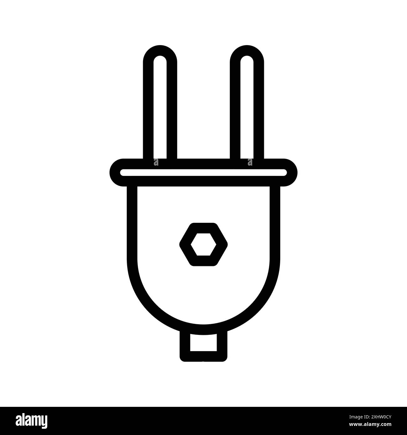 plug icon linear logo mark set collection in black and white for web ...