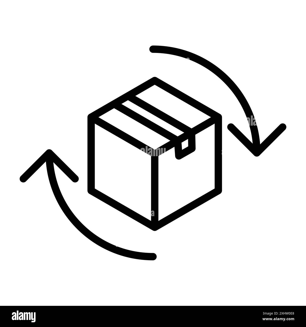 product return Box icon linear logo mark set collection in black and ...