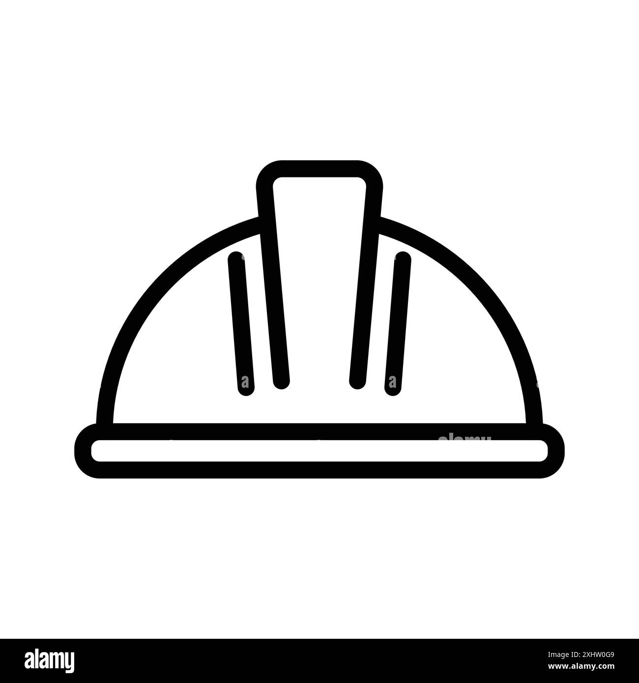 Safety helmet icon linear logo mark set collection in black and white ...