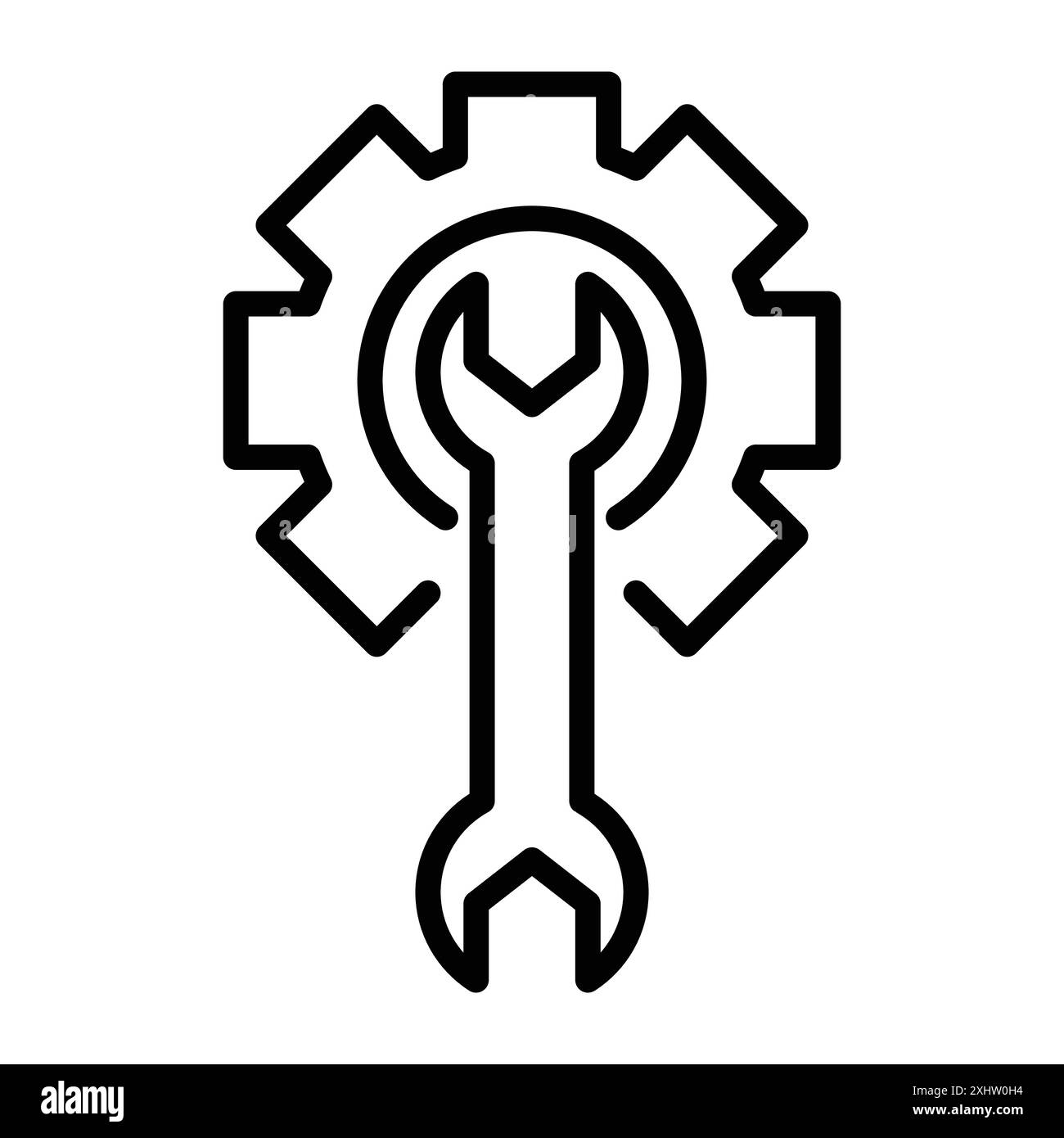 Service tool icon linear logo mark set collection in black and white ...